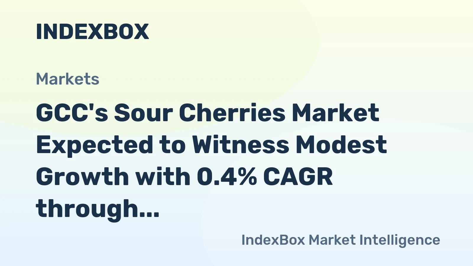 GCC's Sour Cherries Market Expected to Witness Modest Growth with 0.4% CAGR through 2035