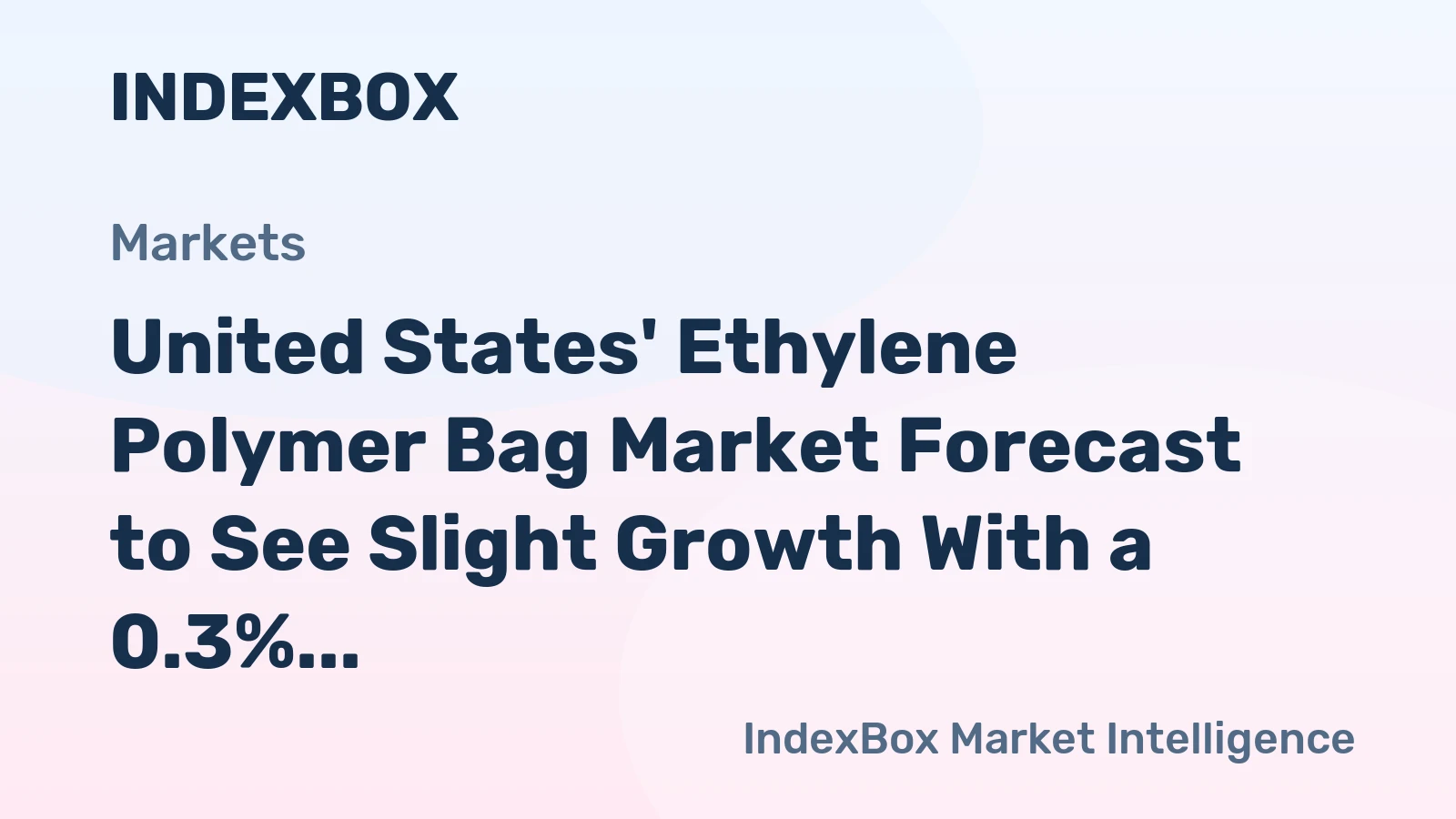 United States' Ethylene Polymer Bag Market Forecast to See Slight Growth With a 0.3% CAGR