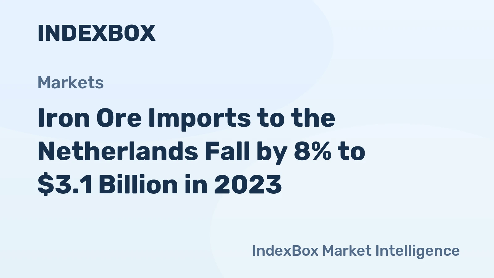 Iron Ore Imports to the Netherlands Fall by 8% to $3.1 Billion in 2023