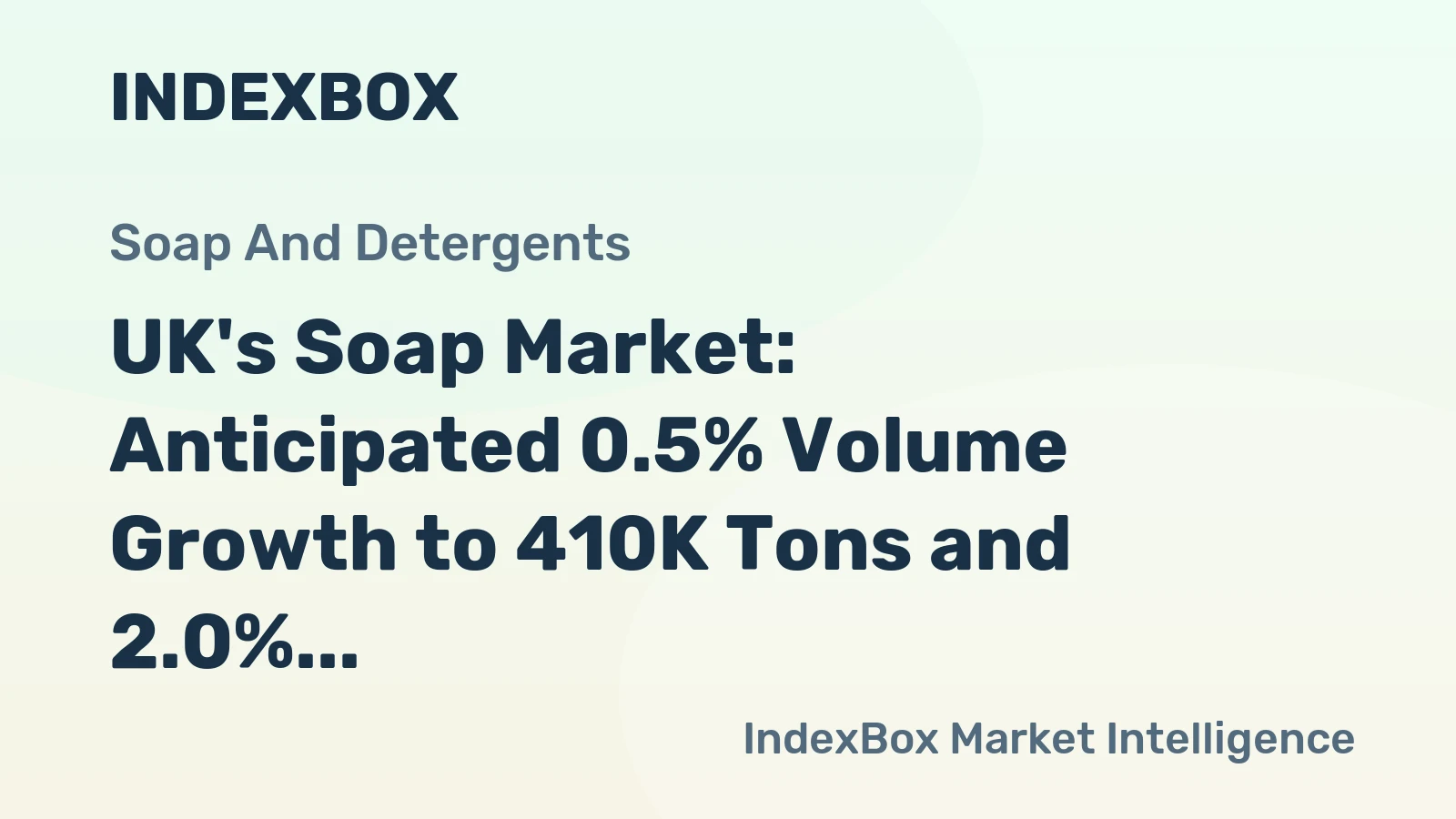UK's Soap Market: Anticipated 0.5% Volume Growth to 410K Tons and 2.0% Value Growth to $1.4B by 2035