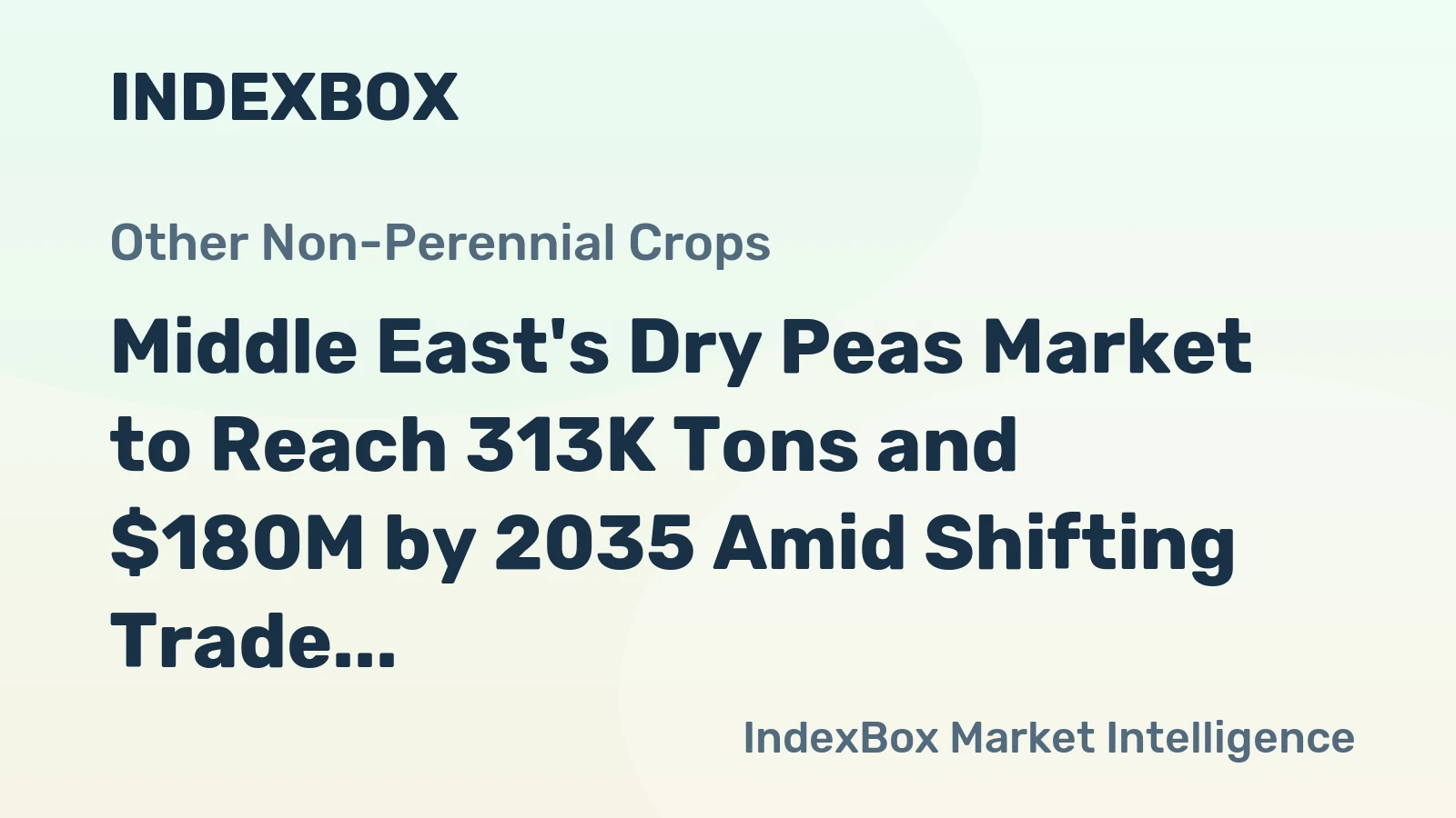 Middle East's Dry Peas Market to Reach 313K Tons and $180M by 2035 Amid Shifting Trade Flows