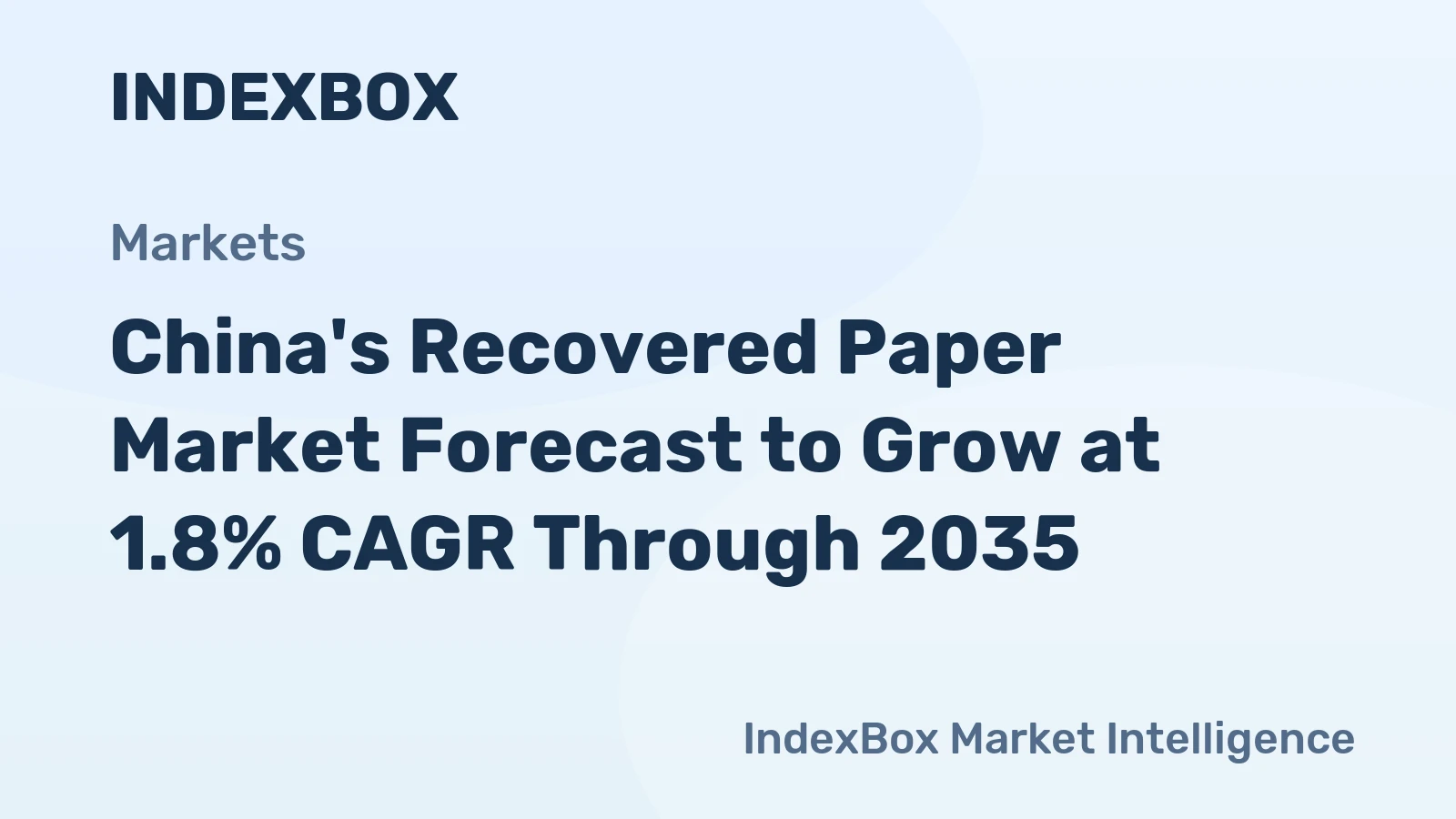China's Recovered Paper Market Forecast to Grow at 1.8% CAGR Through 2035