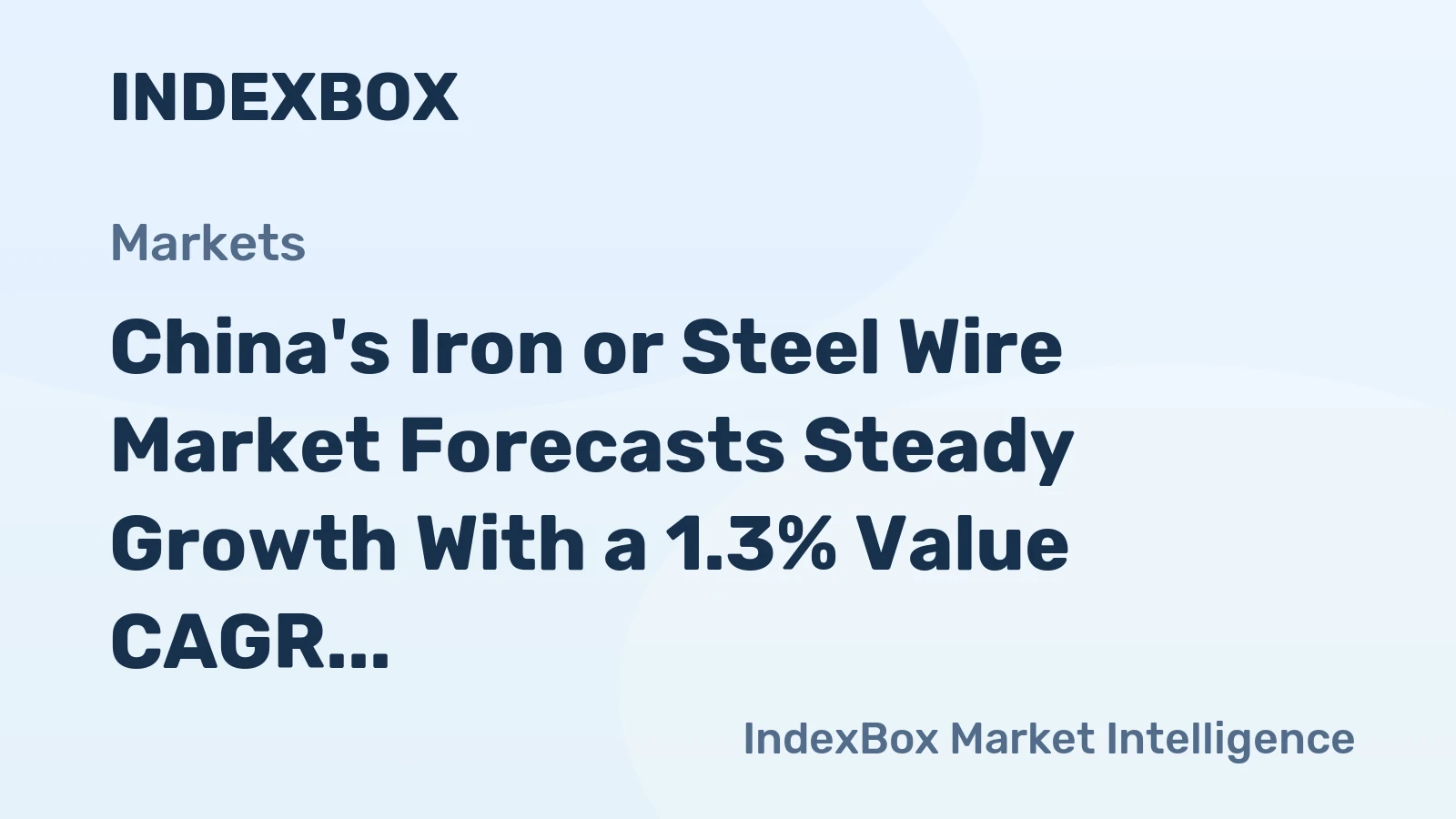 China's Iron or Steel Wire Market Forecasts Steady Growth With a 1.3% Value CAGR Through 2035
