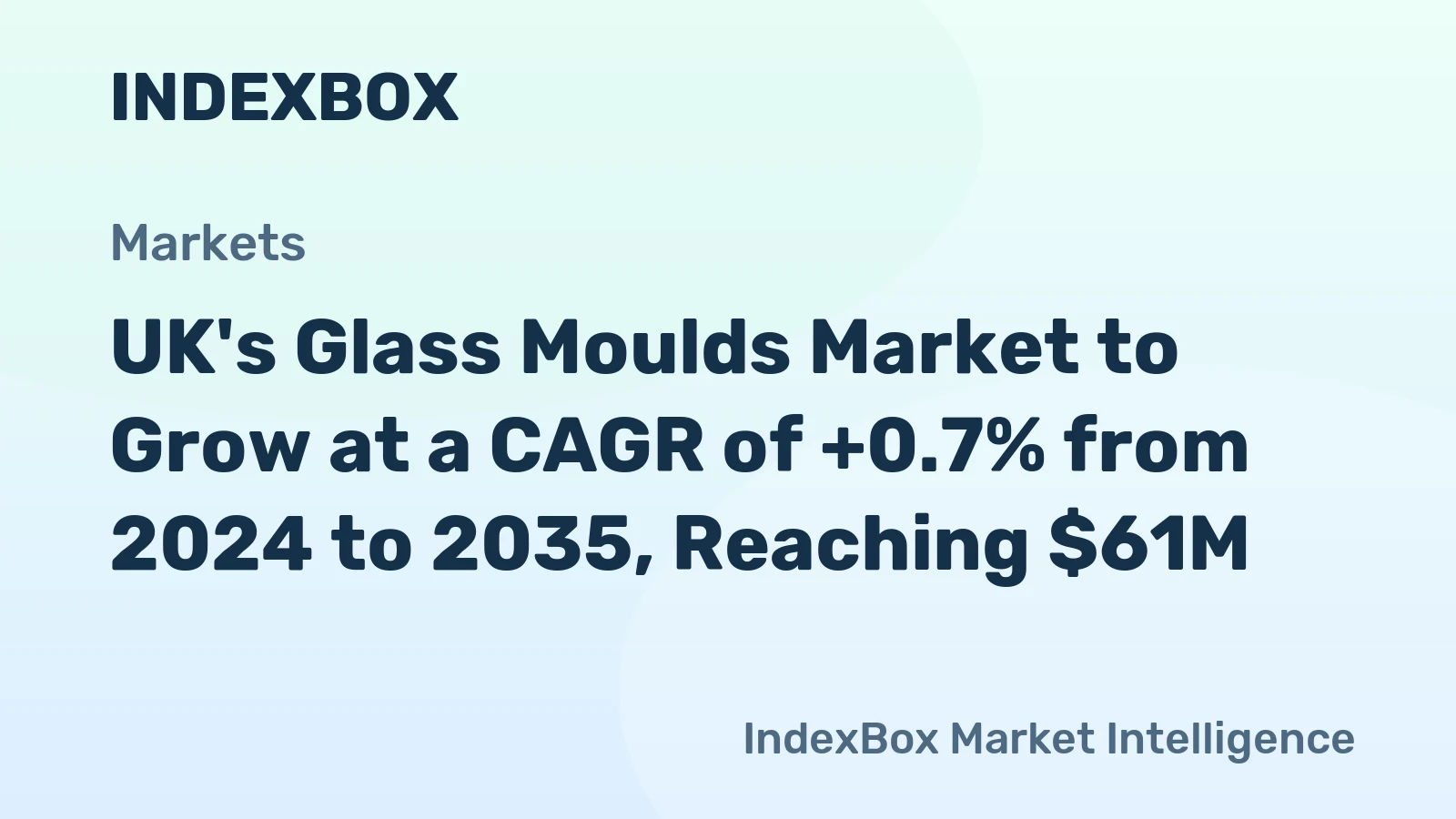 UK's Glass Moulds Market to Grow at a CAGR of +0.7% from 2024 to 2035, Reaching $61M