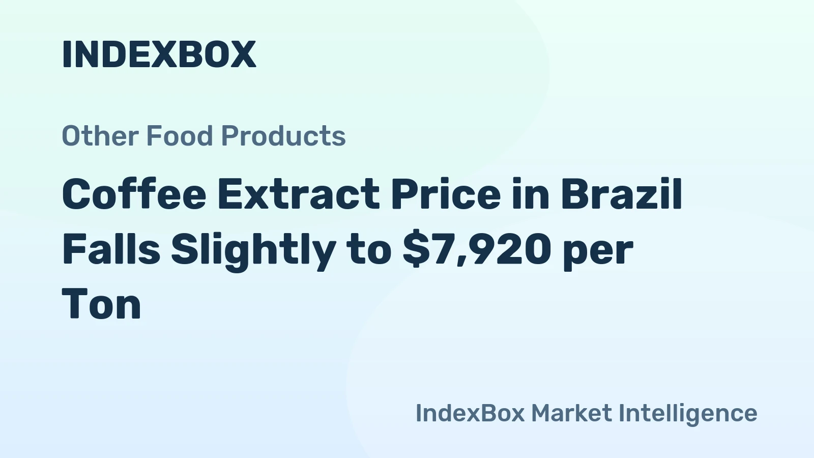 Coffee Extract Price in Brazil Falls Slightly to $7,920 per Ton