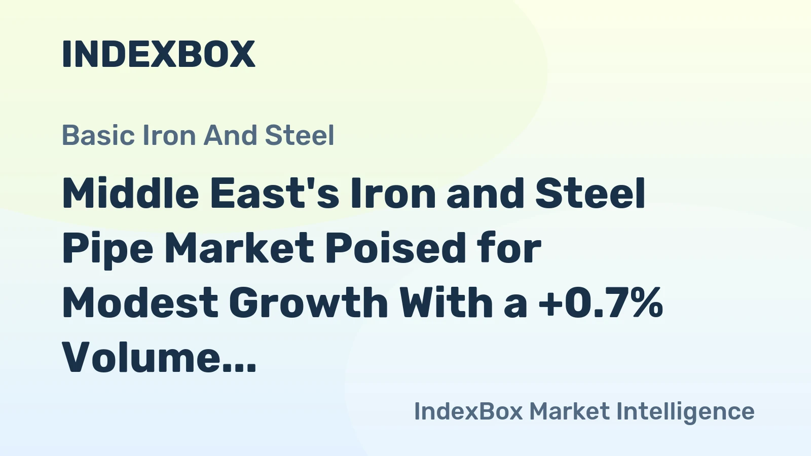 Middle East's Iron and Steel Pipe Market Poised for Modest Growth With a +0.7% Volume CAGR Through 2035