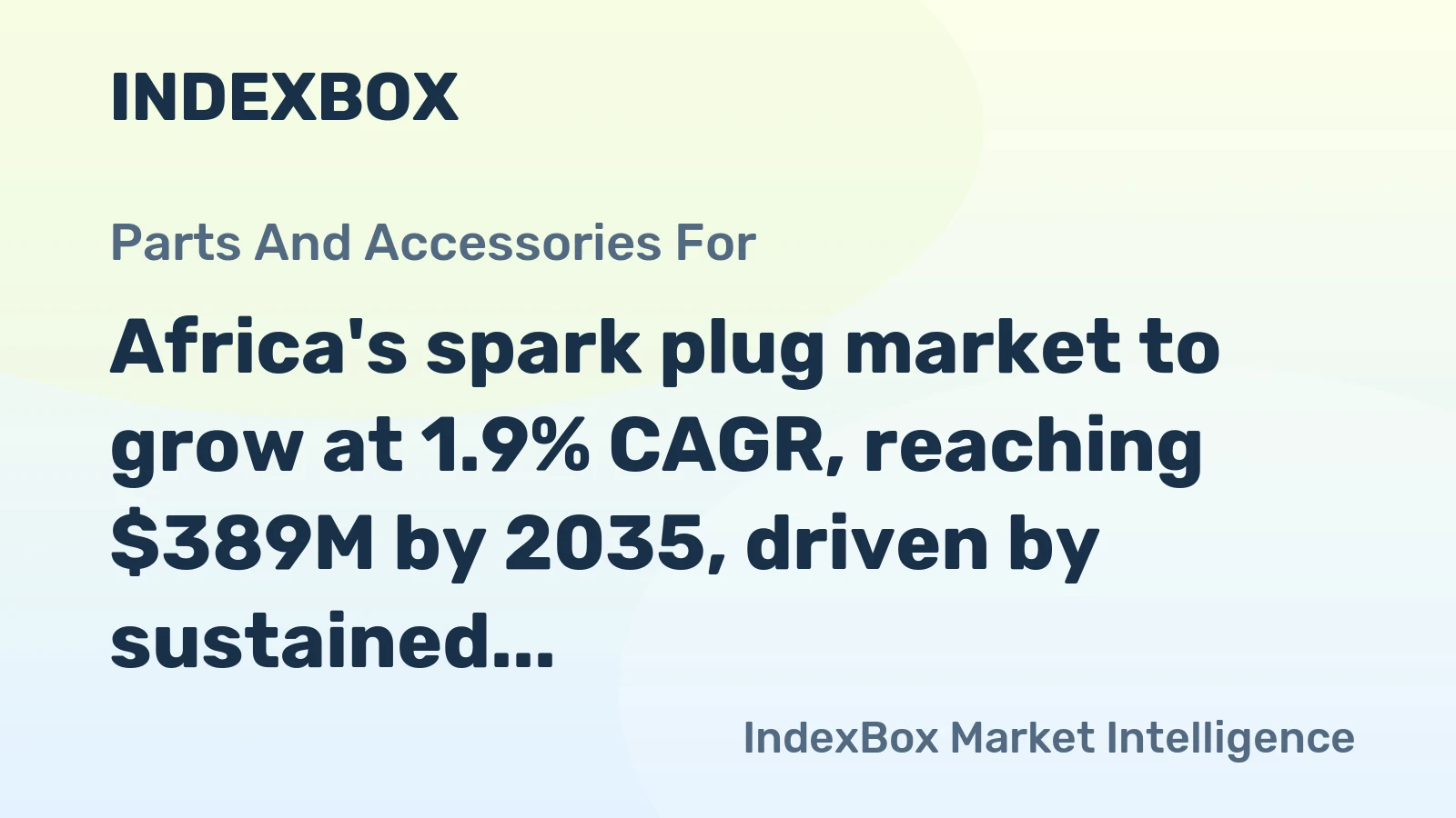 Africa's spark plug market to grow at 1.9% CAGR, reaching $389M by 2035, driven by sustained demand.