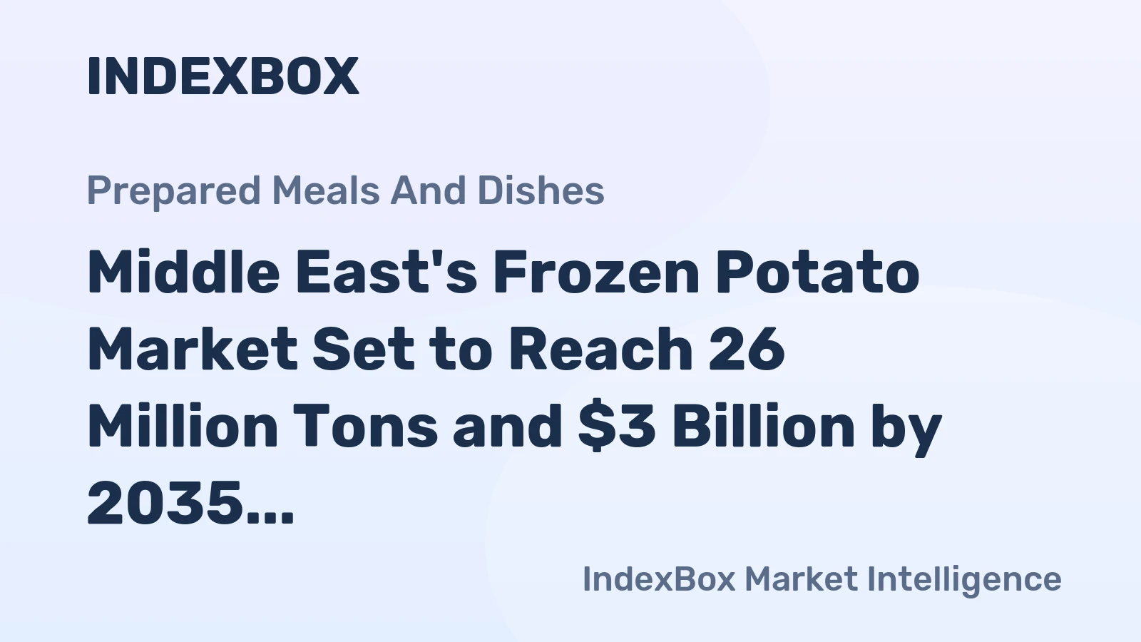 Middle East's Frozen Potato Market Set to Reach 26 Million Tons and $3 Billion by 2035