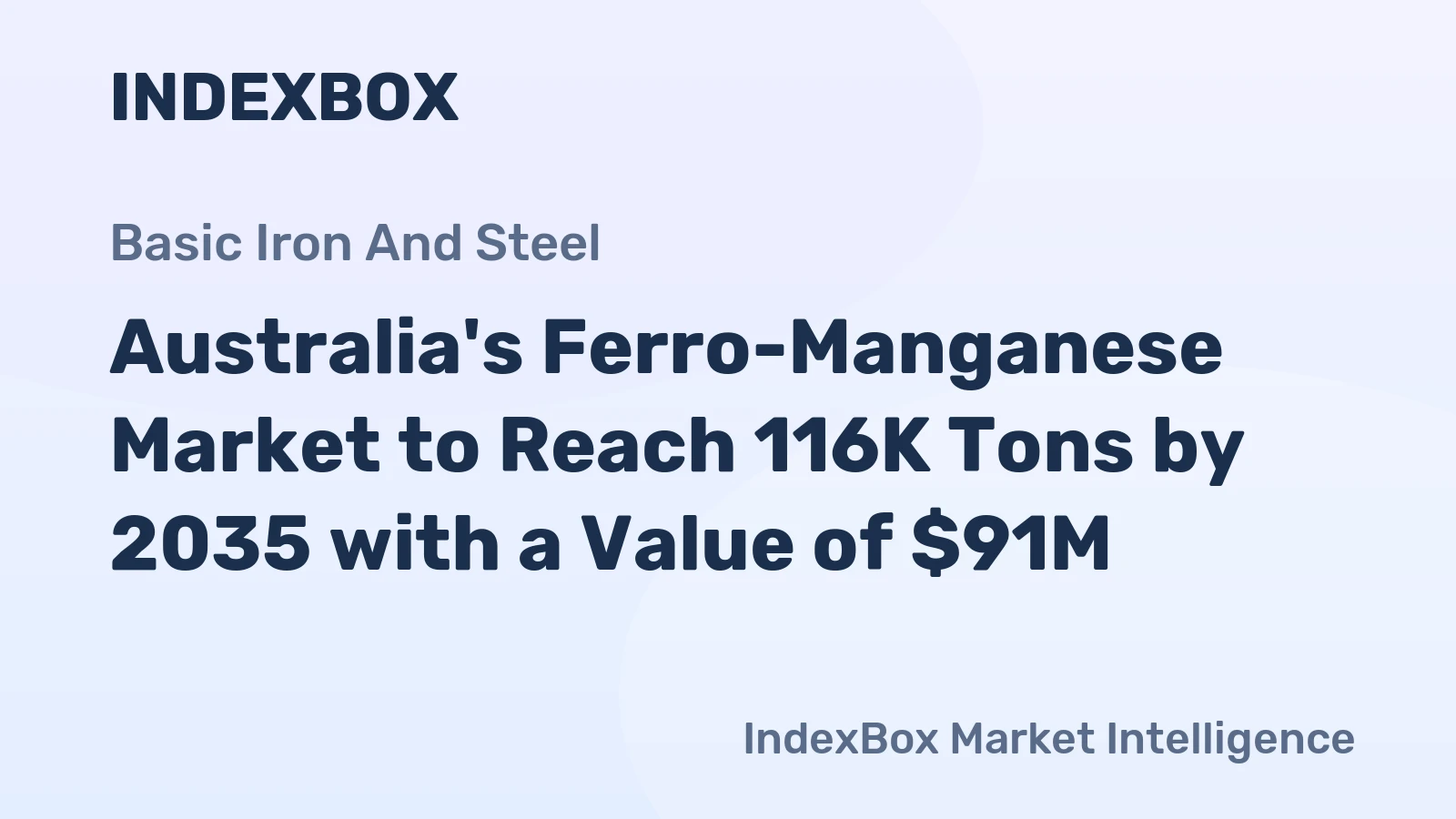Australia's Ferro-Manganese Market to Reach 116K Tons by 2035 with a Value of $91M
