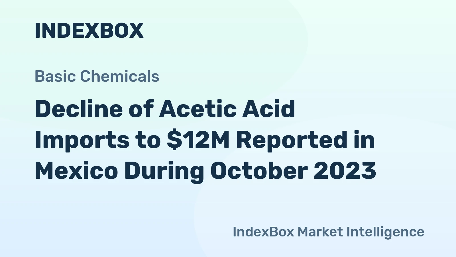 Decline of Acetic Acid Imports to $12M Reported in Mexico During October 2023