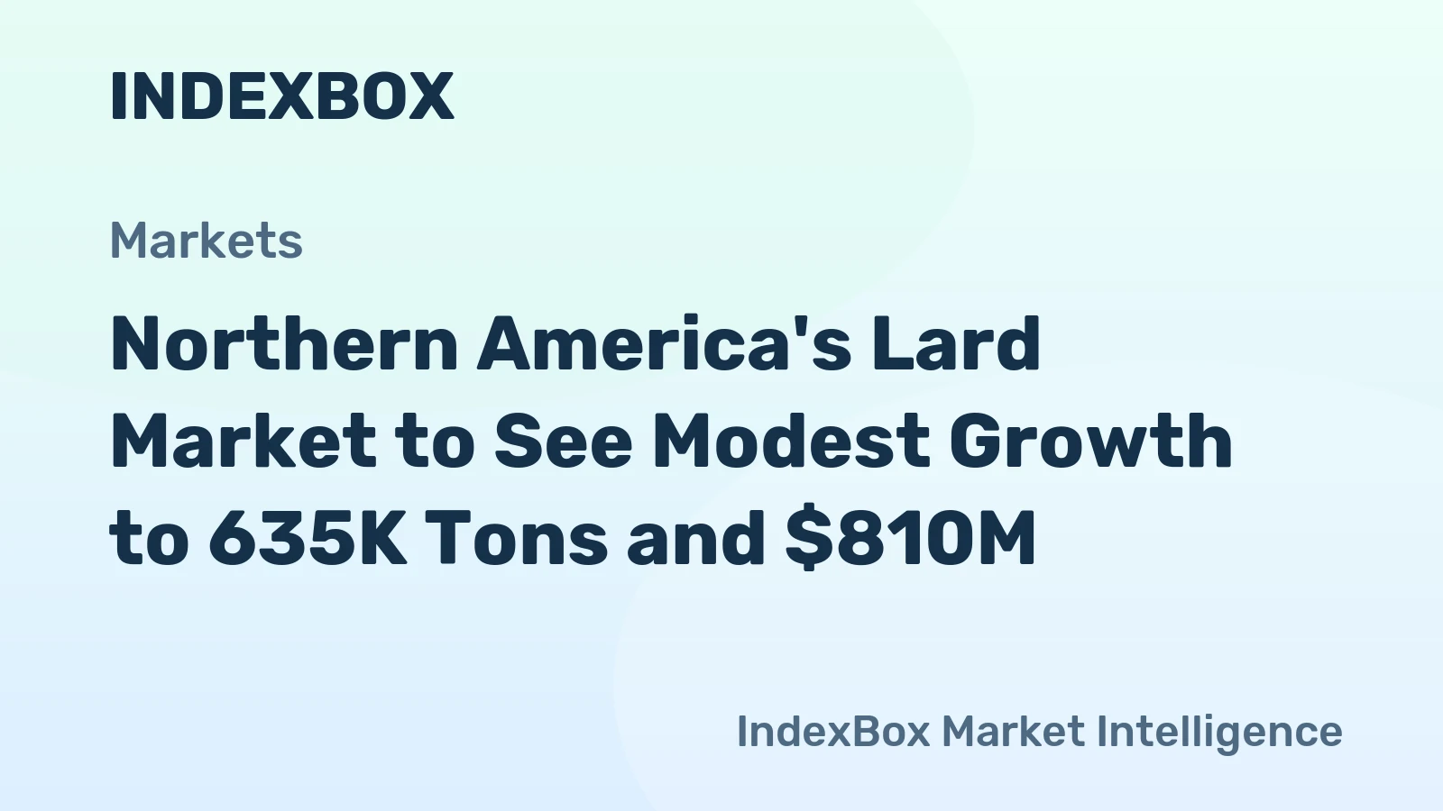 Northern America's Lard Market to See Modest Growth to 635K Tons and $810M