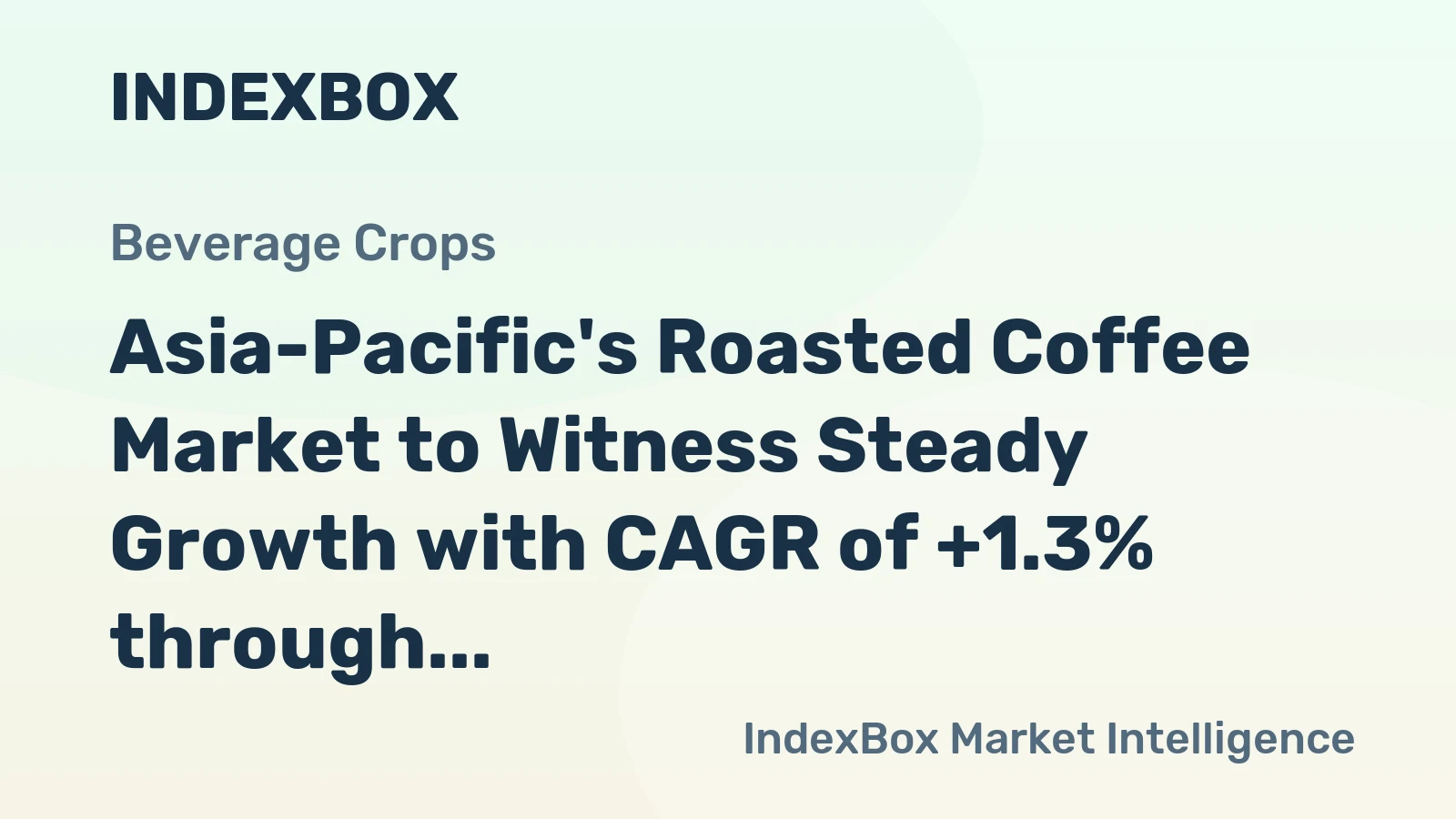 Asia-Pacific's Roasted Coffee Market to Witness Steady Growth with CAGR of +1.3% through 2035