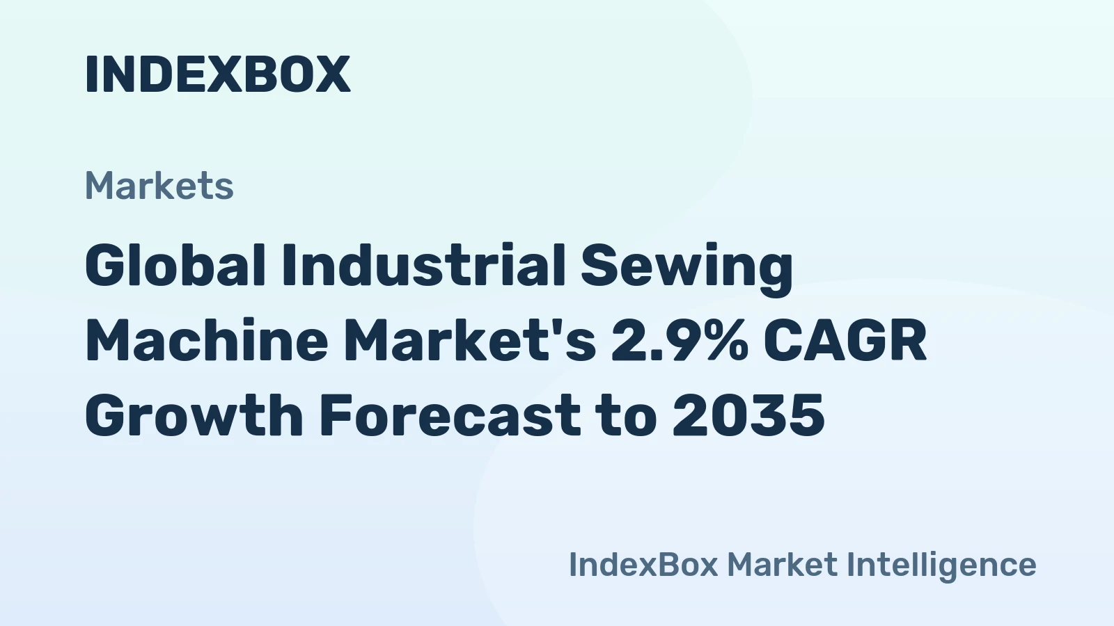 Global Industrial Sewing Machine Market's 2.9% CAGR Growth Forecast to 2035