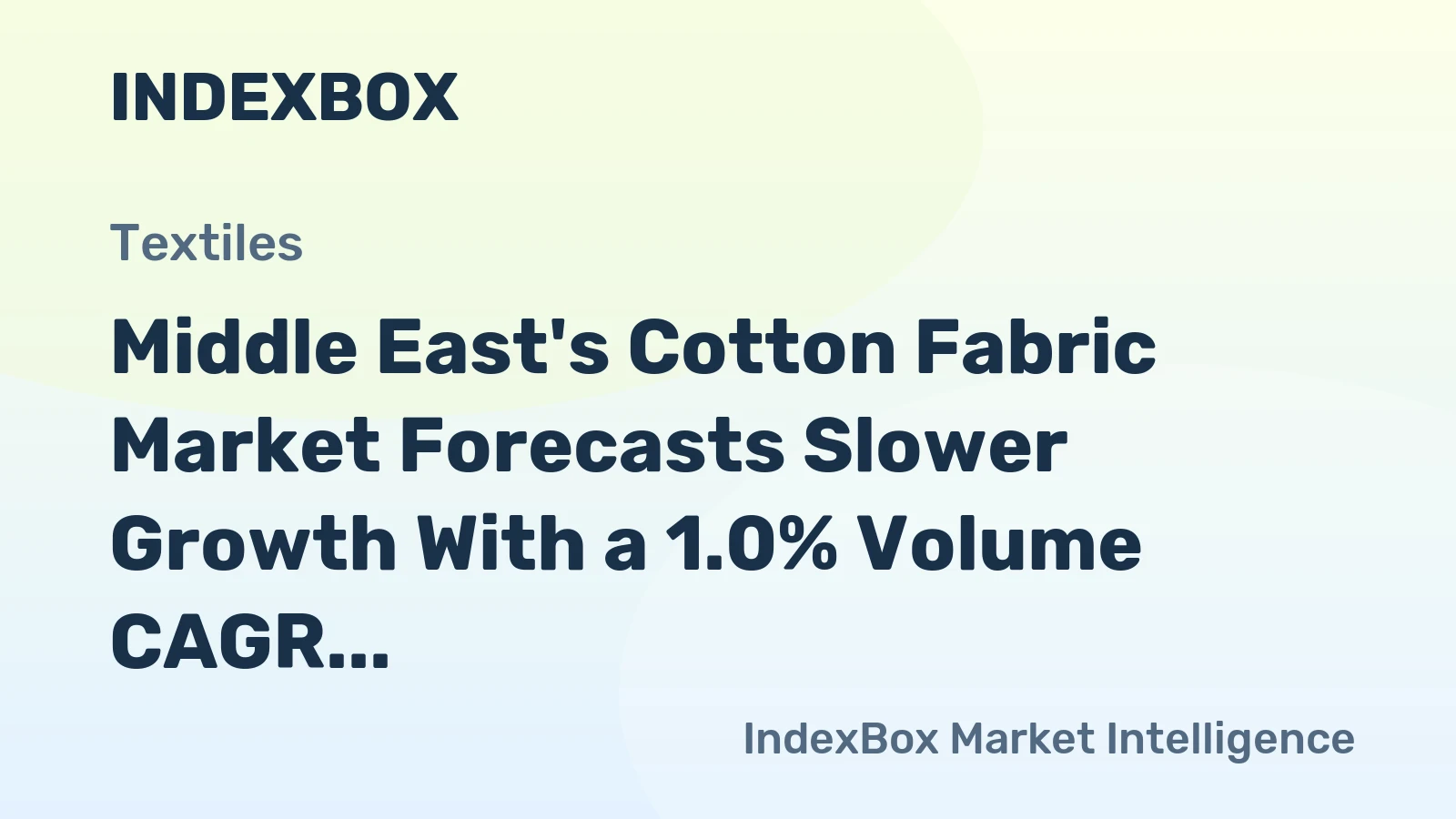 Middle East's Cotton Fabric Market Forecasts Slower Growth With a 1.0% Volume CAGR Through 2035