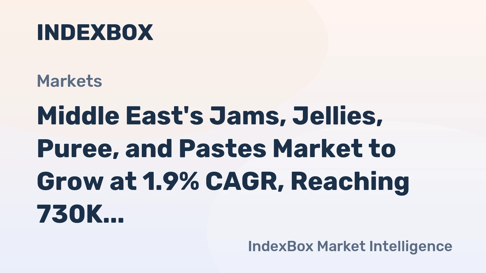 Middle East's Jams, Jellies, Puree, and Pastes Market to Grow at 1.9% CAGR, Reaching 730K Tons by 2035