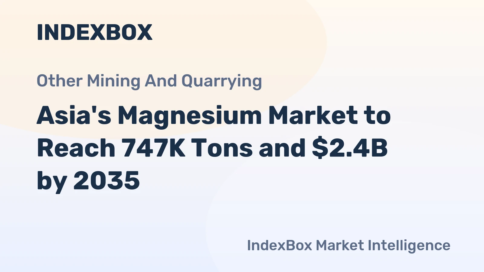 Asia's Magnesium Market to Reach 747K Tons and $2.4B by 2035