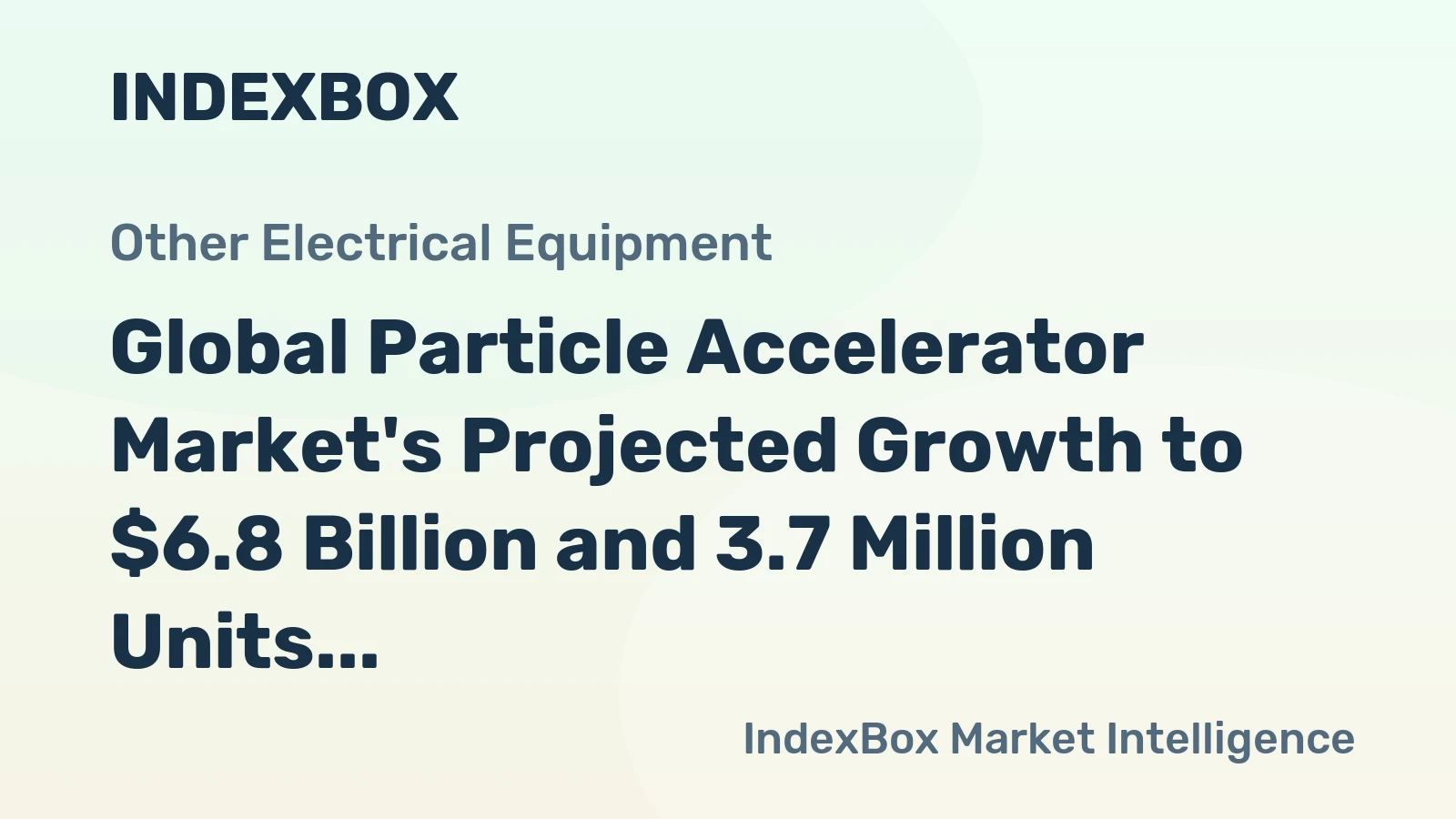 Global Particle Accelerator Market's Projected Growth to $6.8 Billion and 3.7 Million Units by 2035