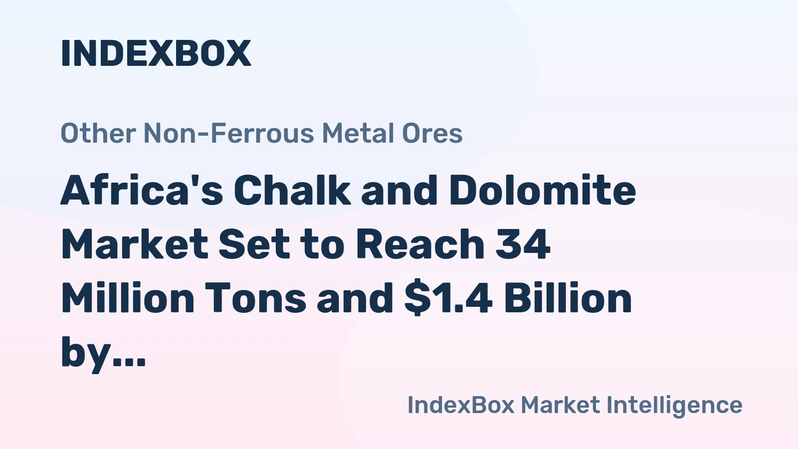 Africa's Chalk and Dolomite Market Set to Reach 34 Million Tons and $1.4 Billion by 2035