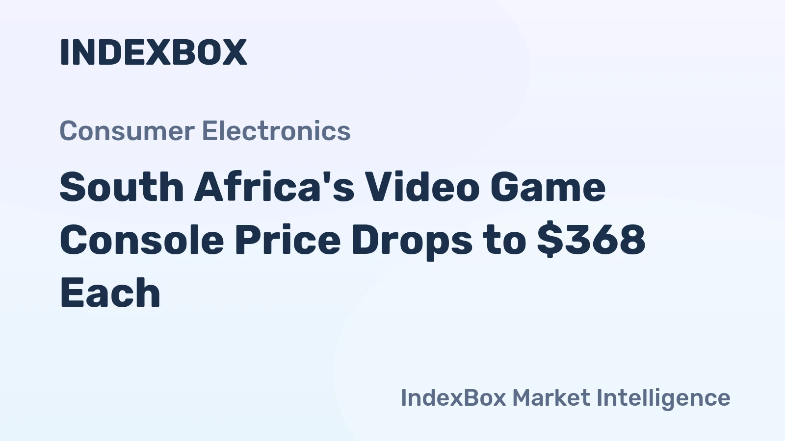 South Africa's Video Game Console Price Drops to $368 Each