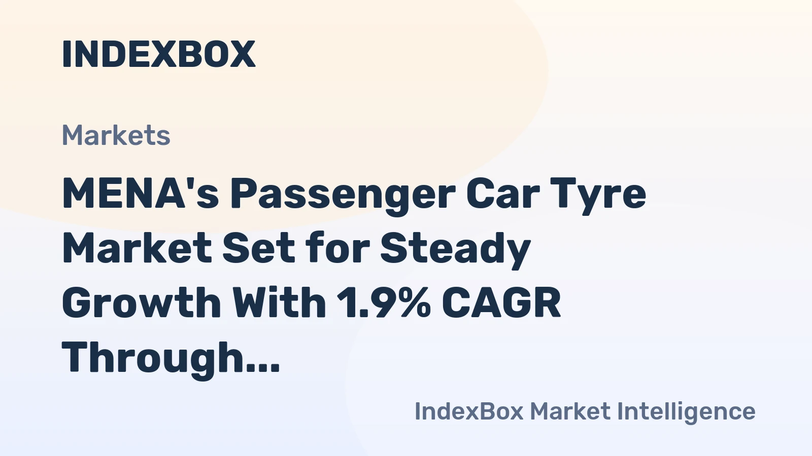 MENA's Passenger Car Tyre Market Set for Steady Growth With 1.9% CAGR Through 2035