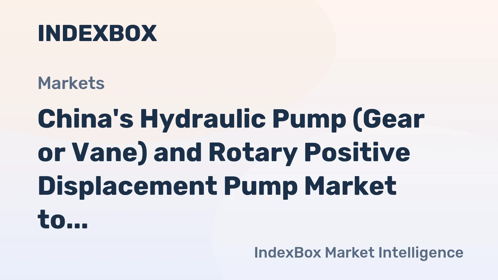 China's Hydraulic Pump (Gear or Vane) and Rotary Positive Displacement Pump Market to Grow at +2.5% CAGR, Reaching 27M Units by 2035