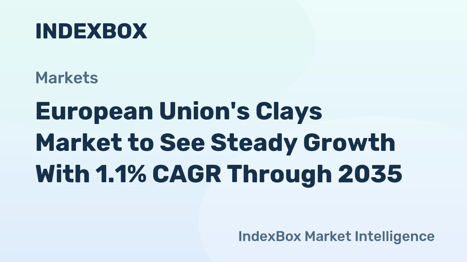 European Union's Clays Market to See Steady Growth With 1.1% CAGR Through 2035