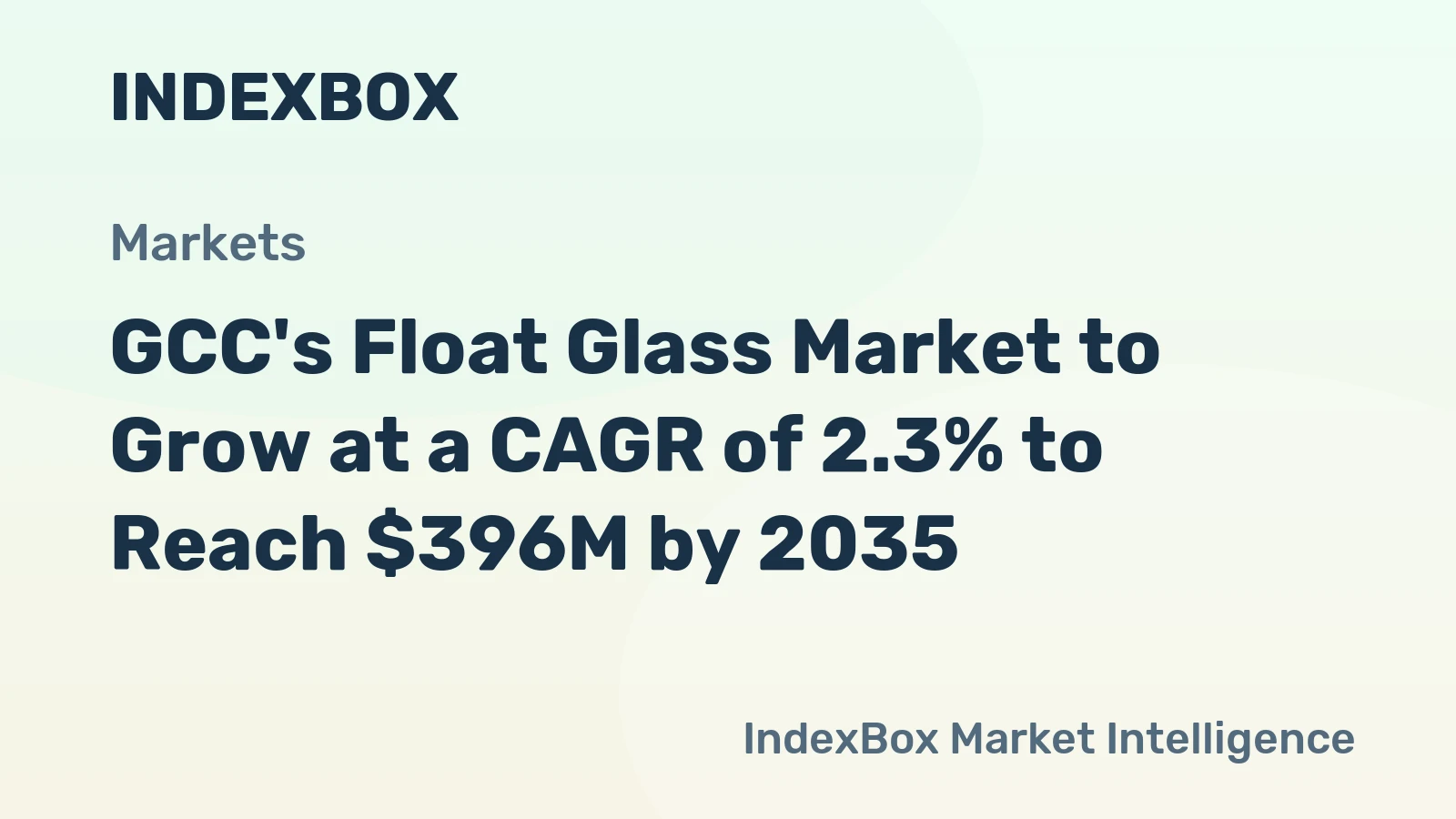 GCC's Float Glass Market to Grow at a CAGR of 2.3% to Reach $396M by 2035