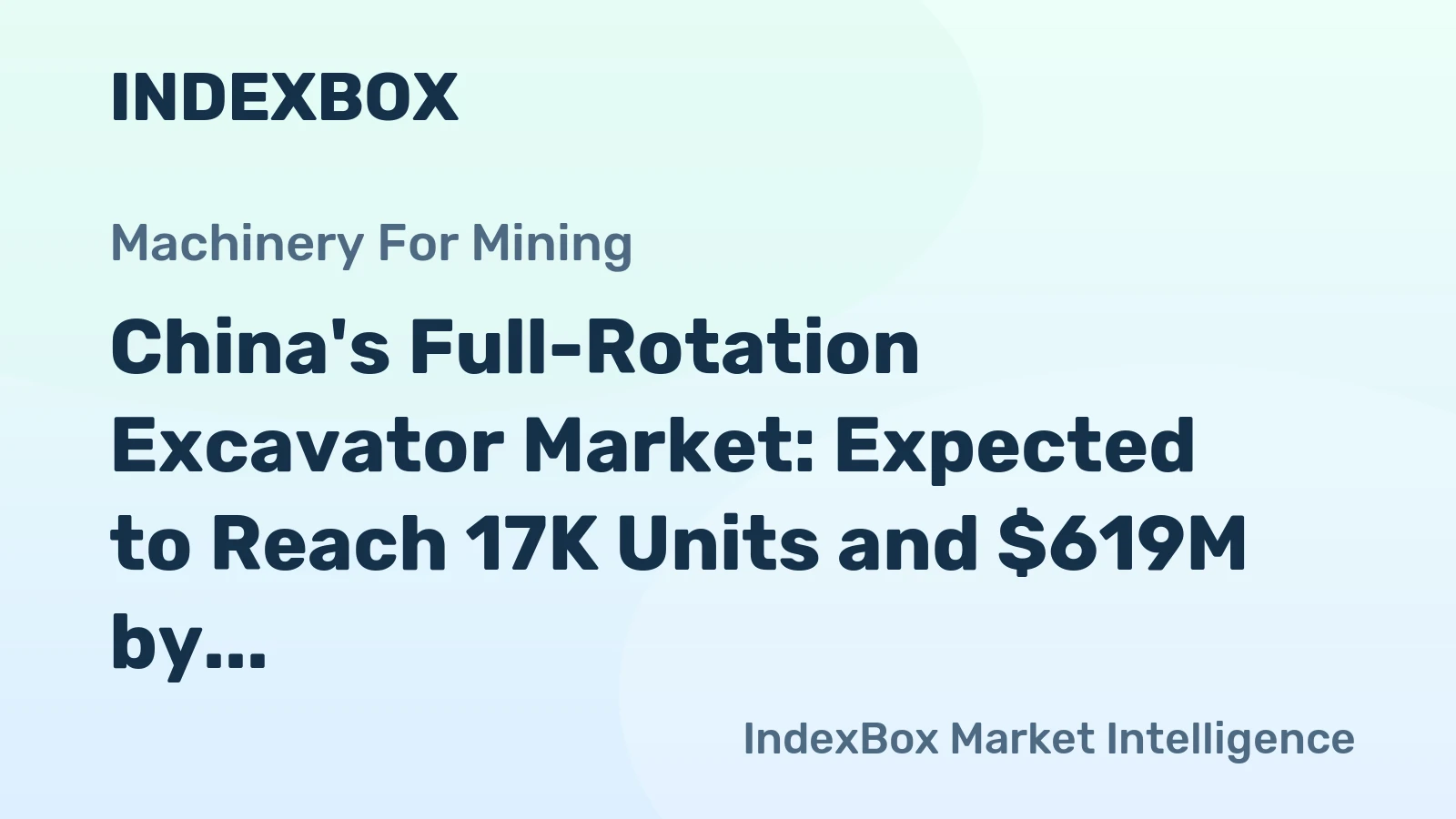 China's Full-Rotation Excavator Market: Expected to Reach 17K Units and $619M by 2035