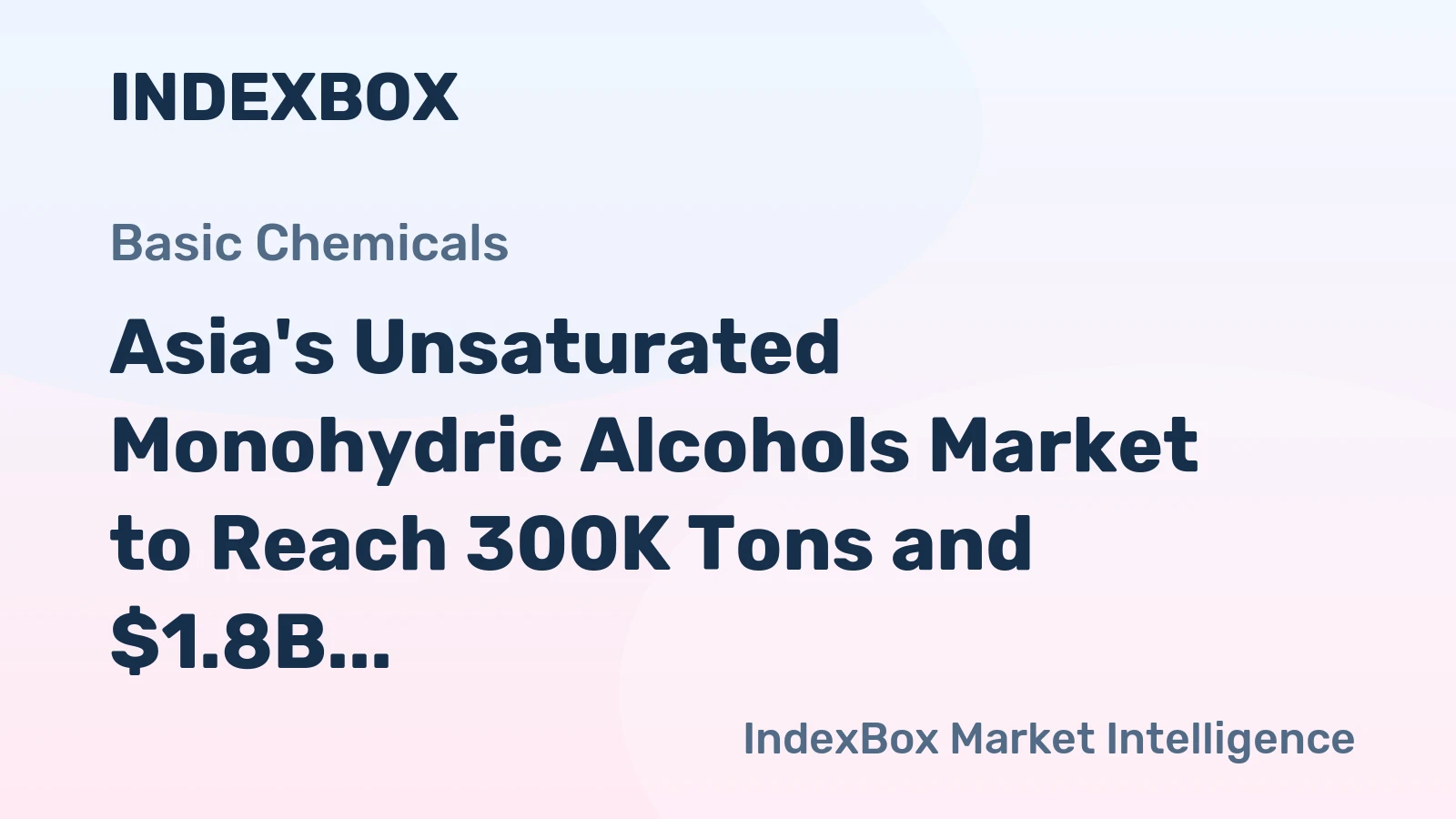 Asia's Unsaturated Monohydric Alcohols Market to Reach 300K Tons and $1.8B by 2035