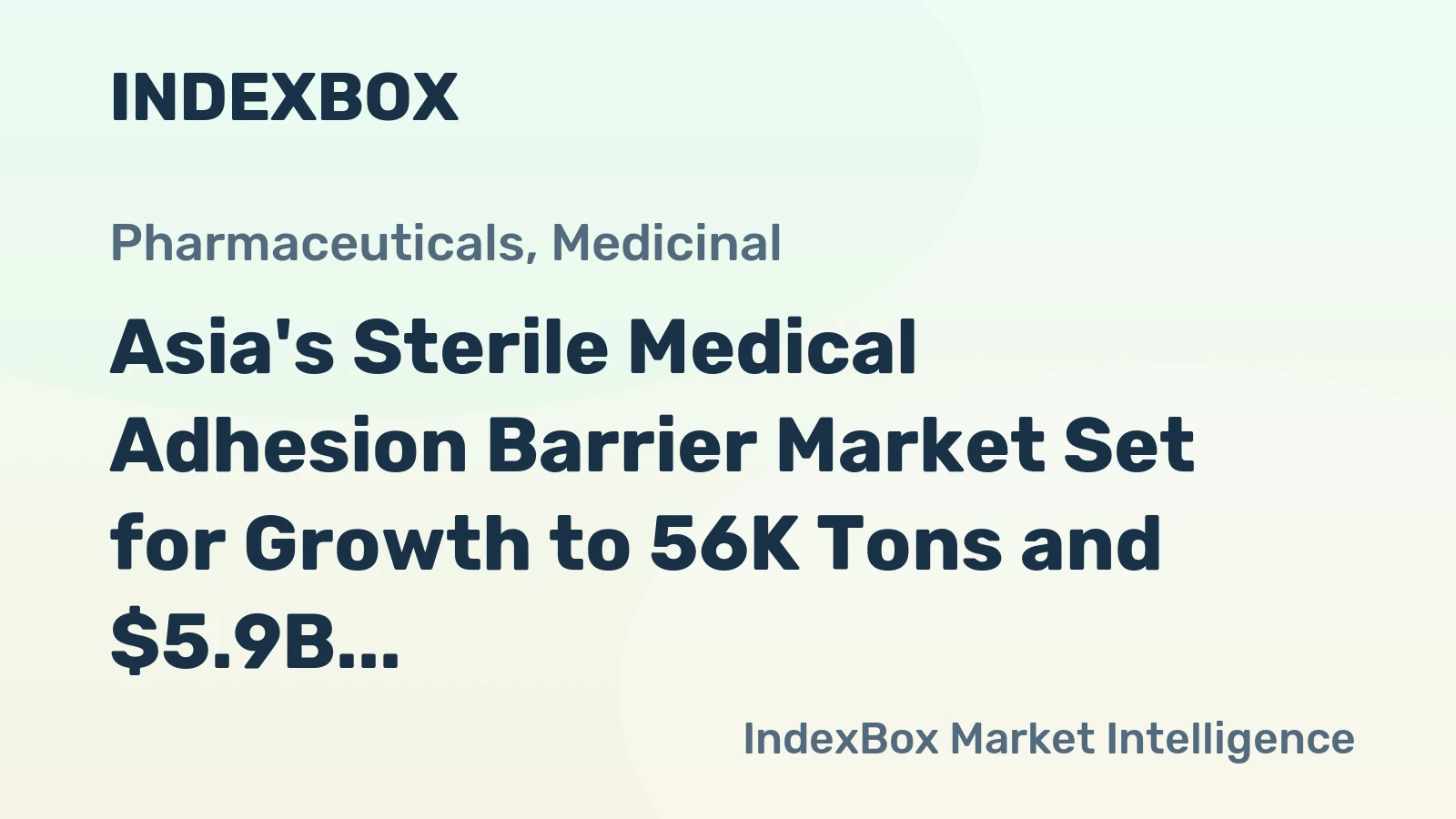 Asia's Sterile Medical Adhesion Barrier Market Set for Growth to 56K Tons and $5.9B