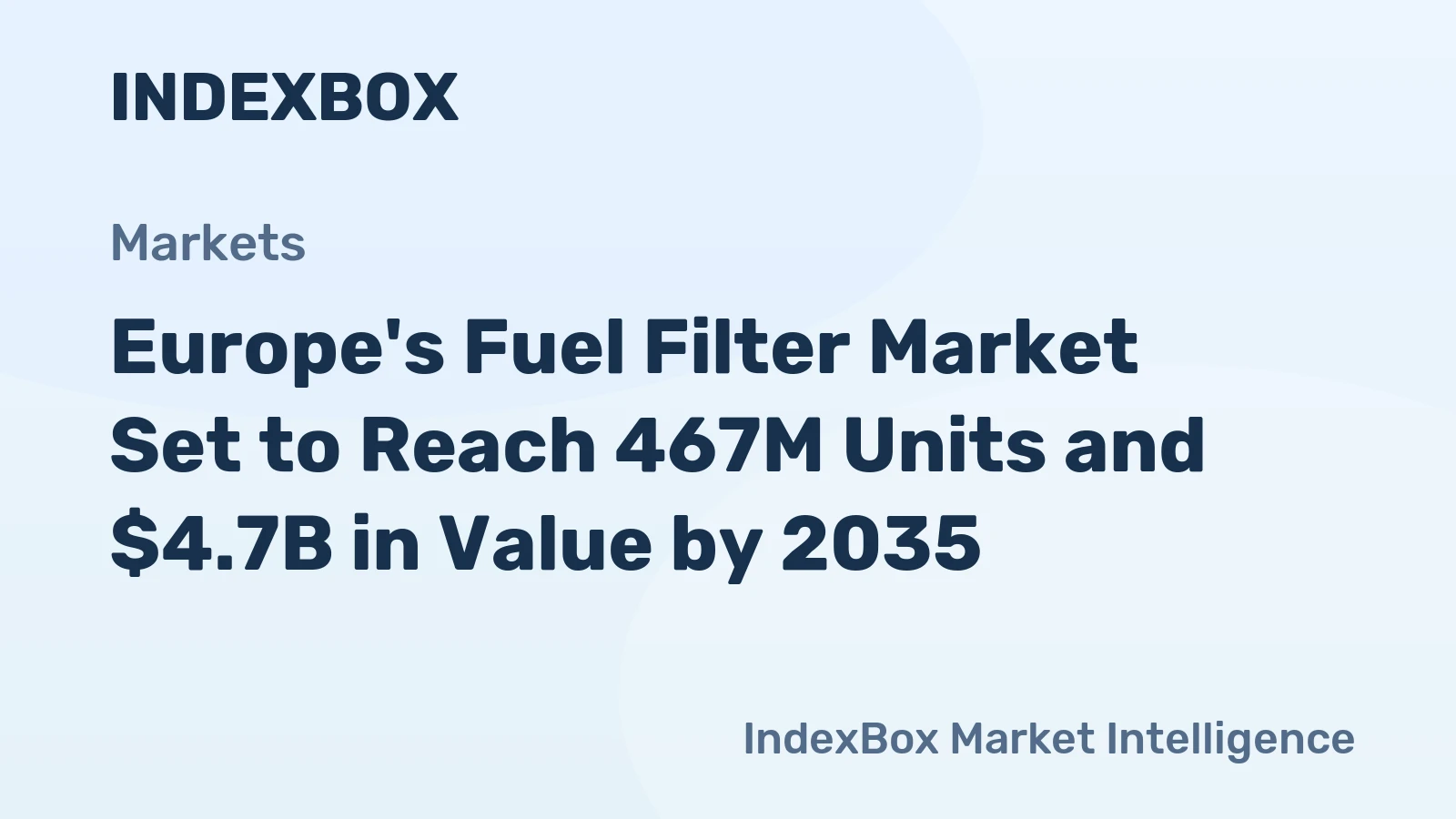 Europe's Fuel Filter Market Set to Reach 467M Units and $4.7B in Value by 2035