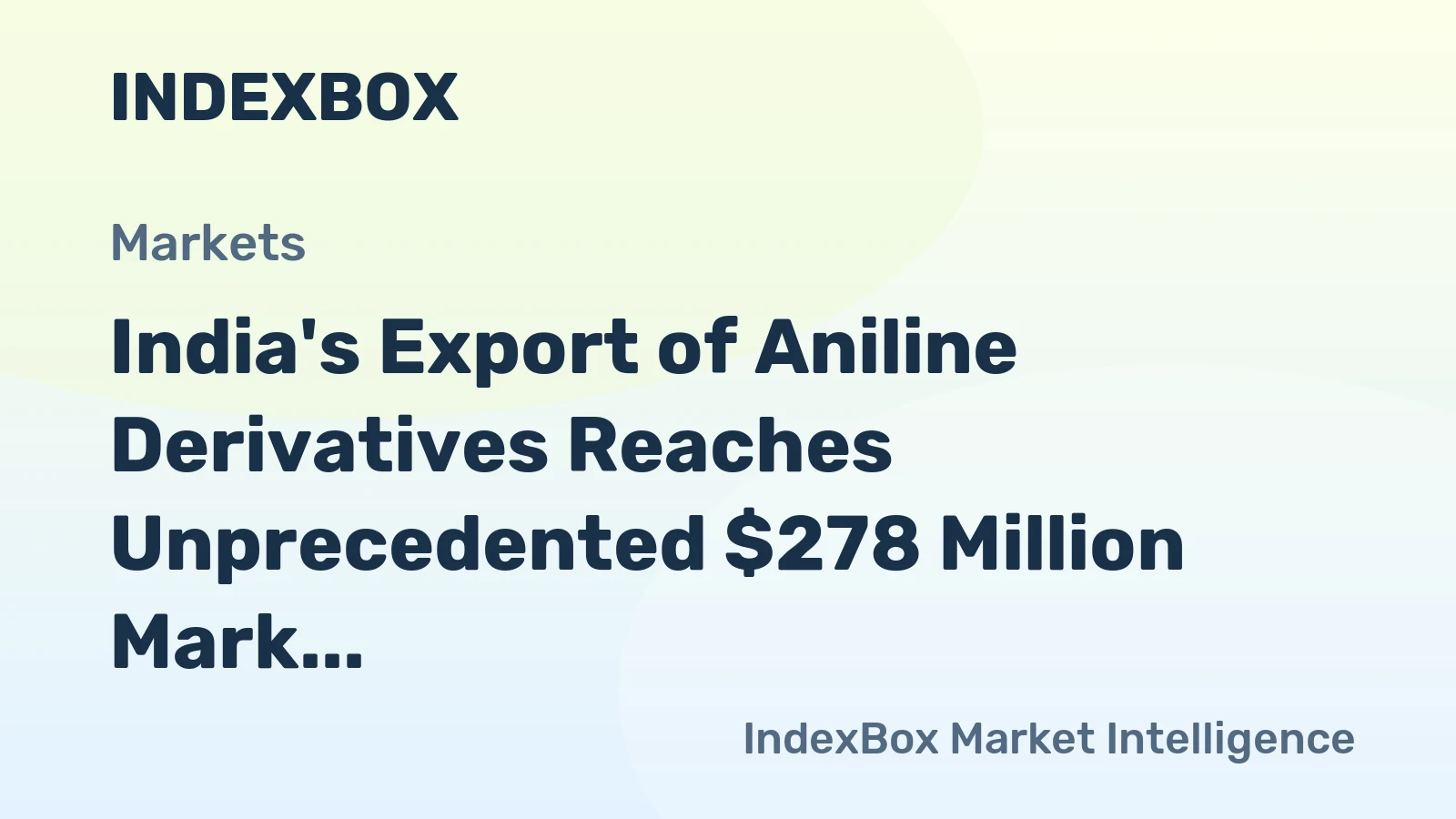 India's Export of Aniline Derivatives Reaches Unprecedented $278 Million Mark in 2024