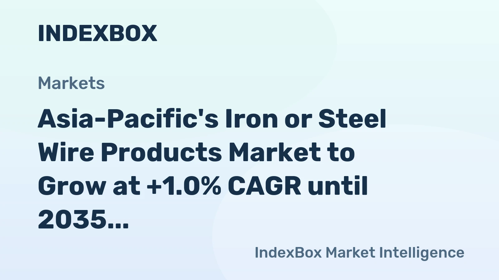 Asia-Pacific's Iron or Steel Wire Products Market to Grow at +1.0% CAGR until 2035