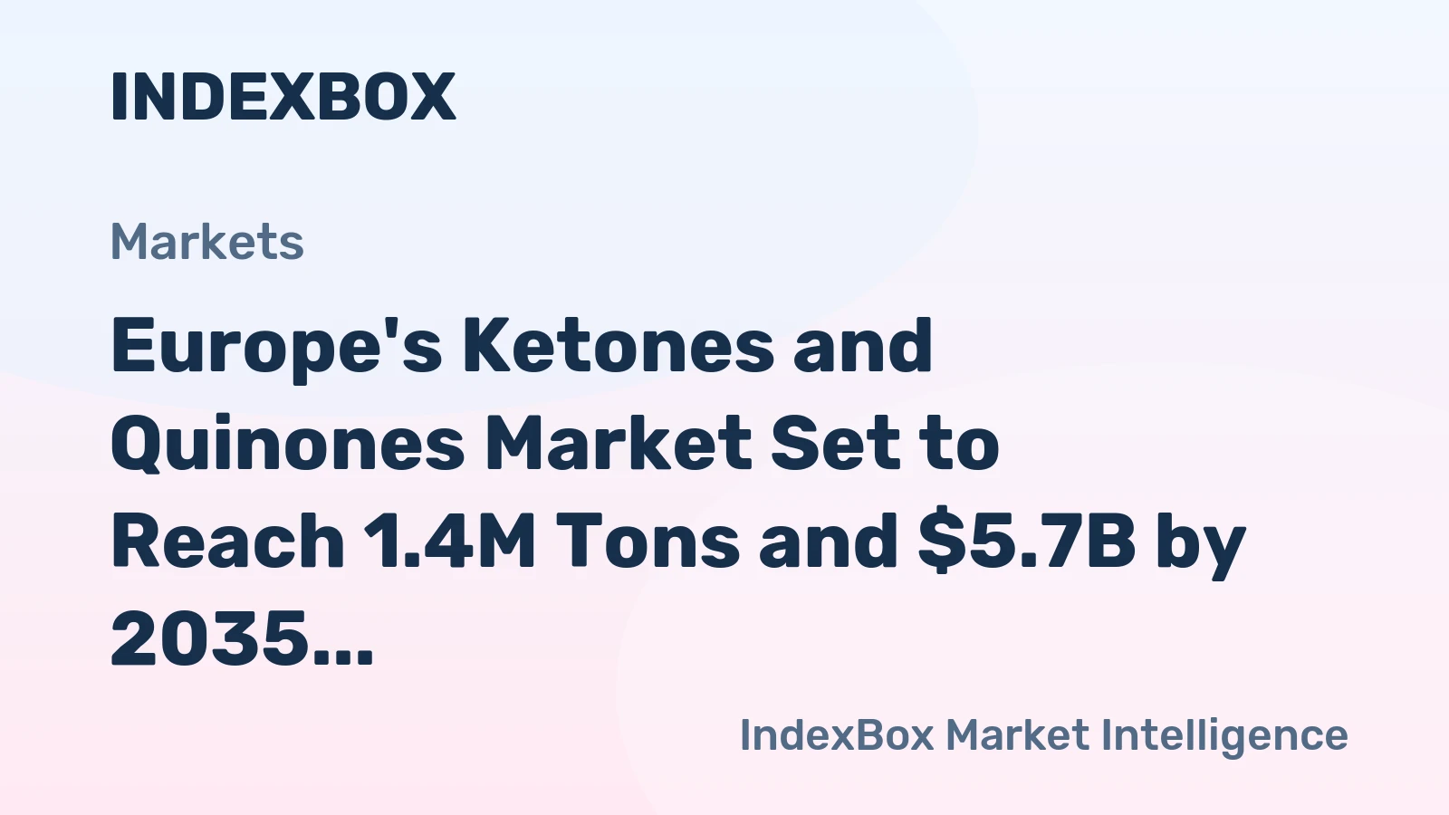 Europe's Ketones and Quinones Market Set to Reach 1.4M Tons and $5.7B by 2035