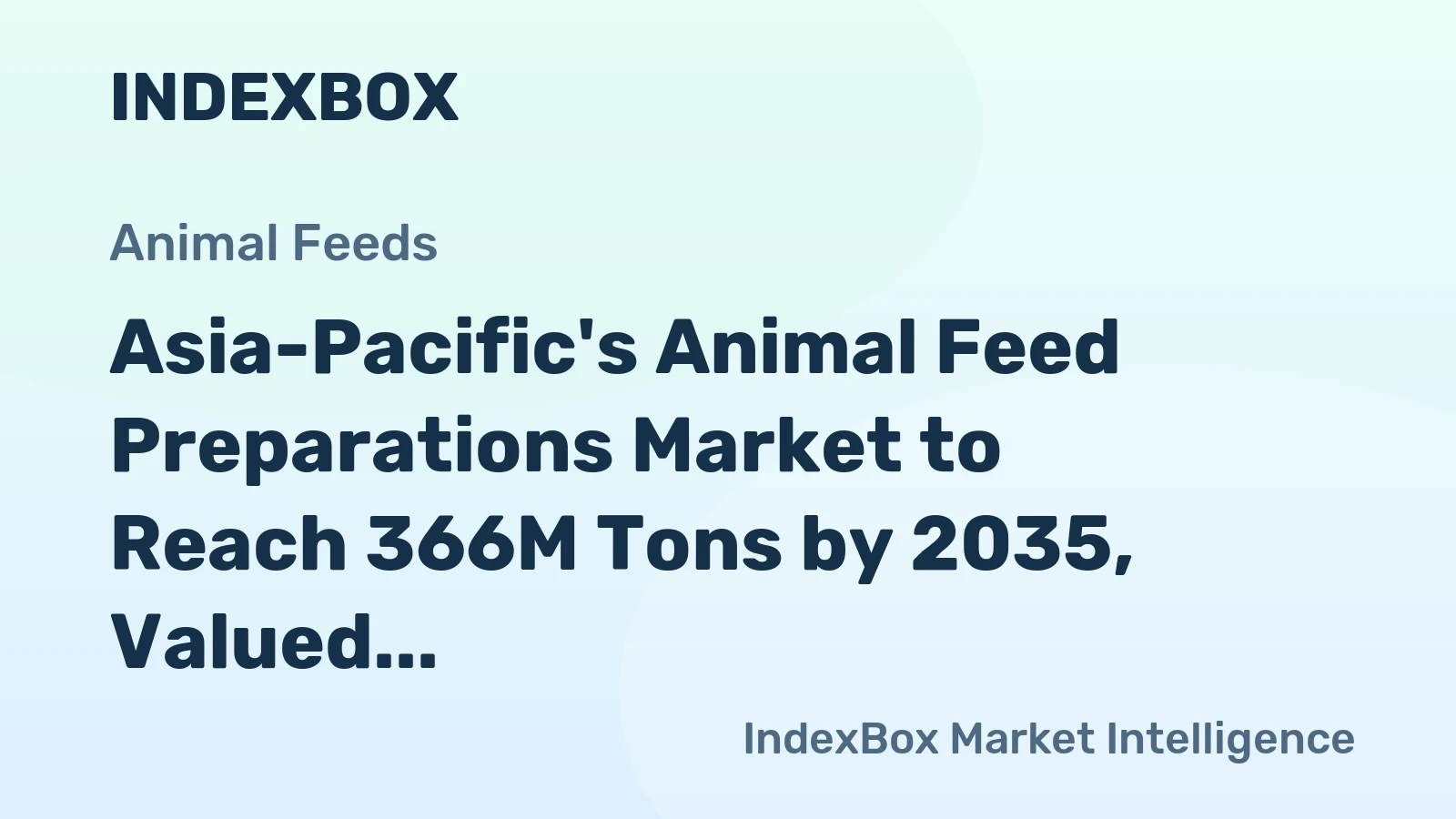 Asia-Pacific's Animal Feed Preparations Market to Reach 366M Tons by 2035, Valued at $726.3B