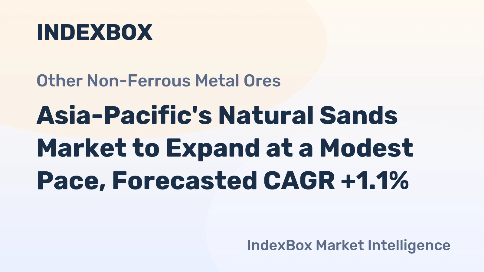 Asia-Pacific's Natural Sands Market to Expand at a Modest Pace, Forecasted CAGR +1.1%