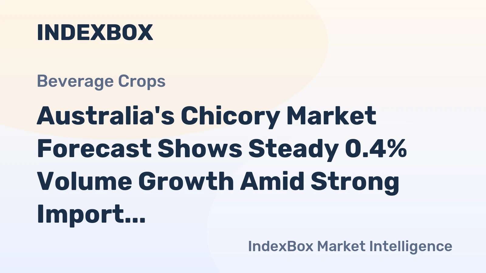Australia's Chicory Market Forecast Shows Steady 0.4% Volume Growth Amid Strong Import Demand