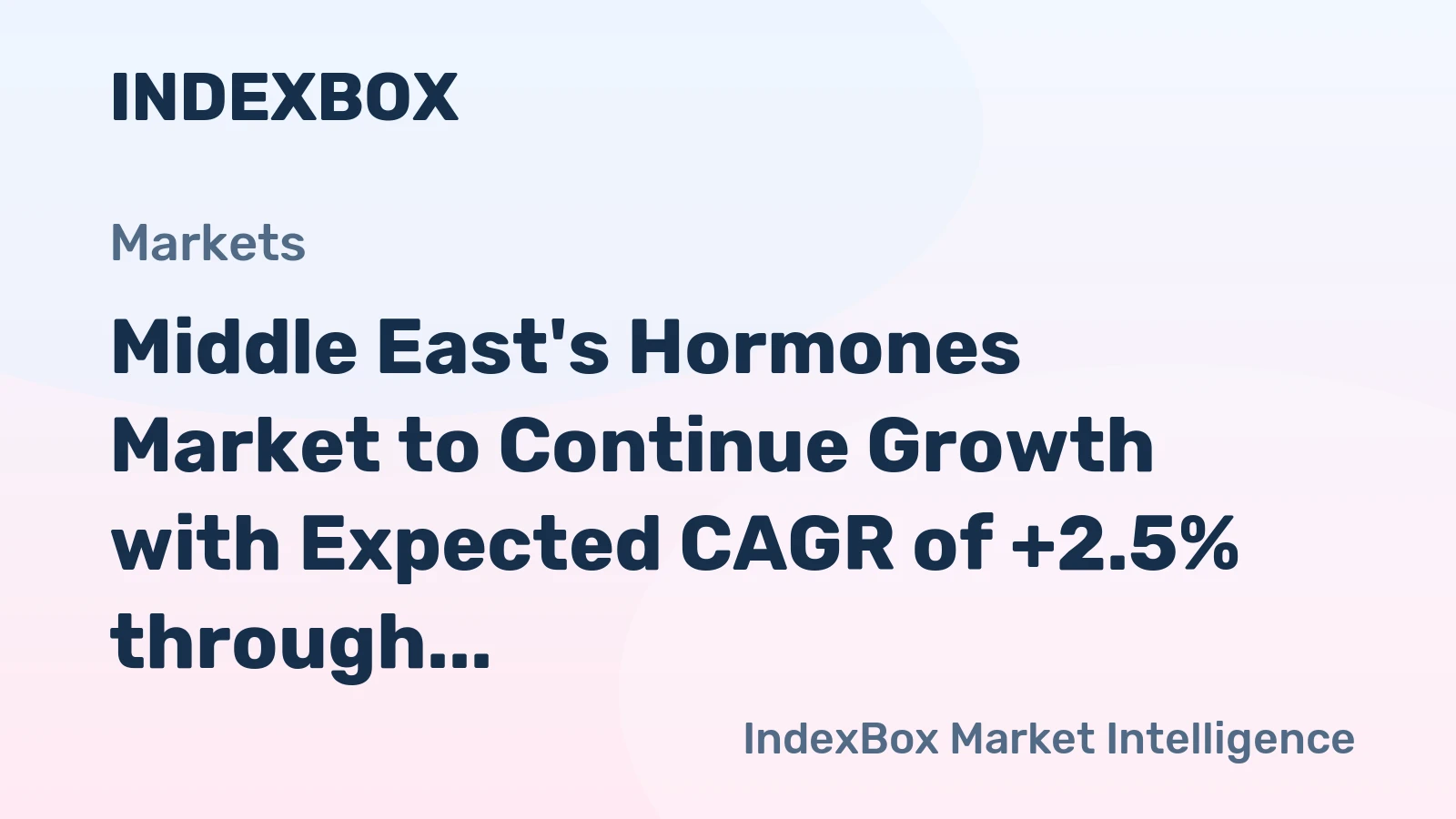Middle East's Hormones Market to Continue Growth with Expected CAGR of +2.5% through 2035