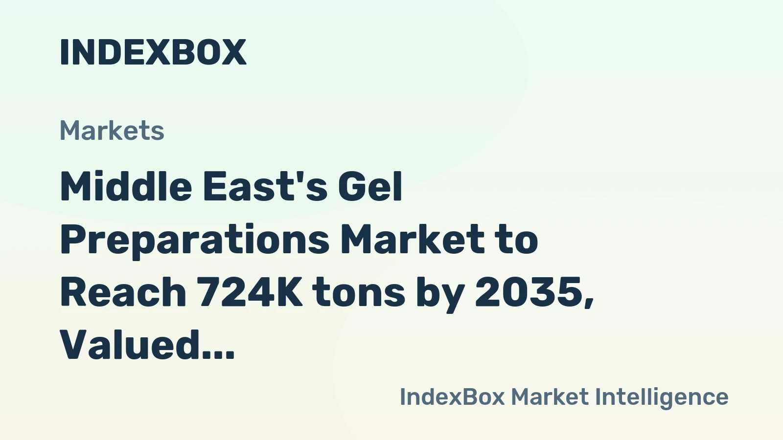 Middle East's Gel Preparations Market to Reach 724K tons by 2035, Valued at $1.9B