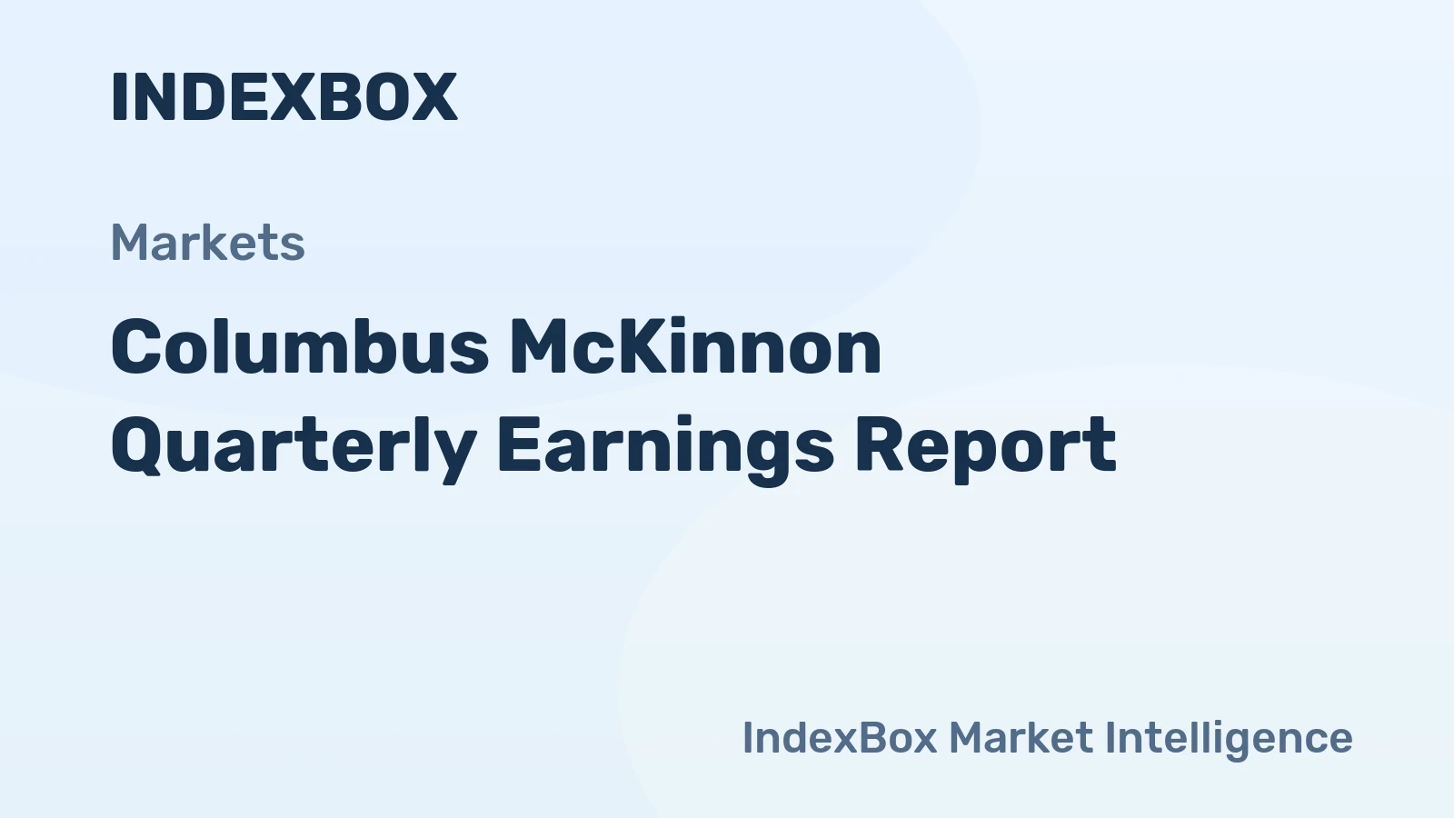 Columbus McKinnon Quarterly Earnings Report