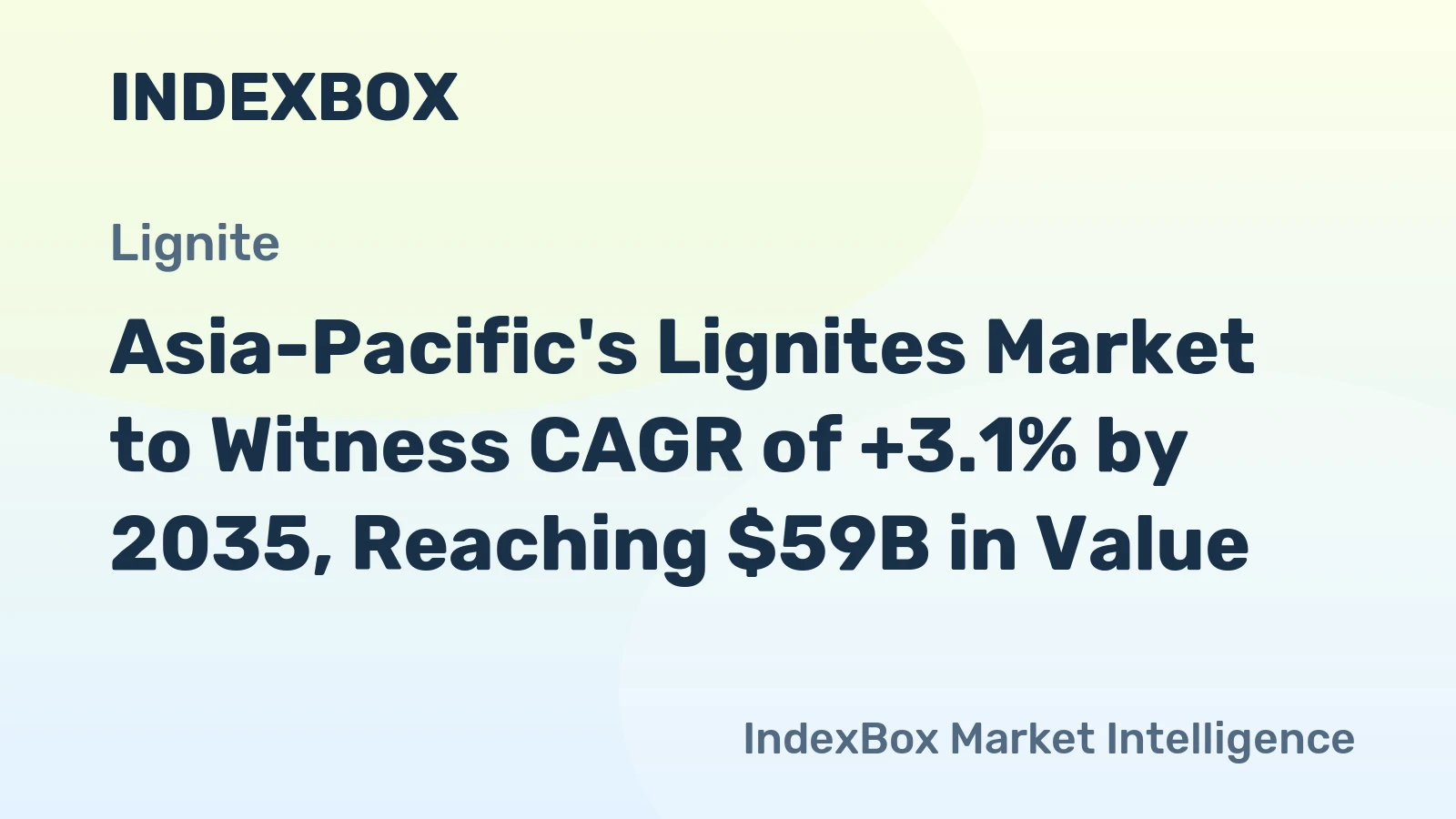 Asia-Pacific's Lignites Market to Witness CAGR of +3.1% by 2035, Reaching $59B in Value