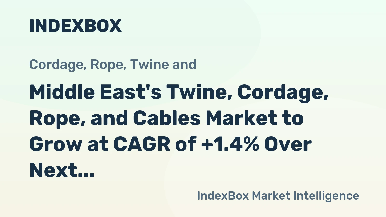 Middle East's Twine, Cordage, Rope, and Cables Market to Grow at CAGR of +1.4% Over Next Decade
