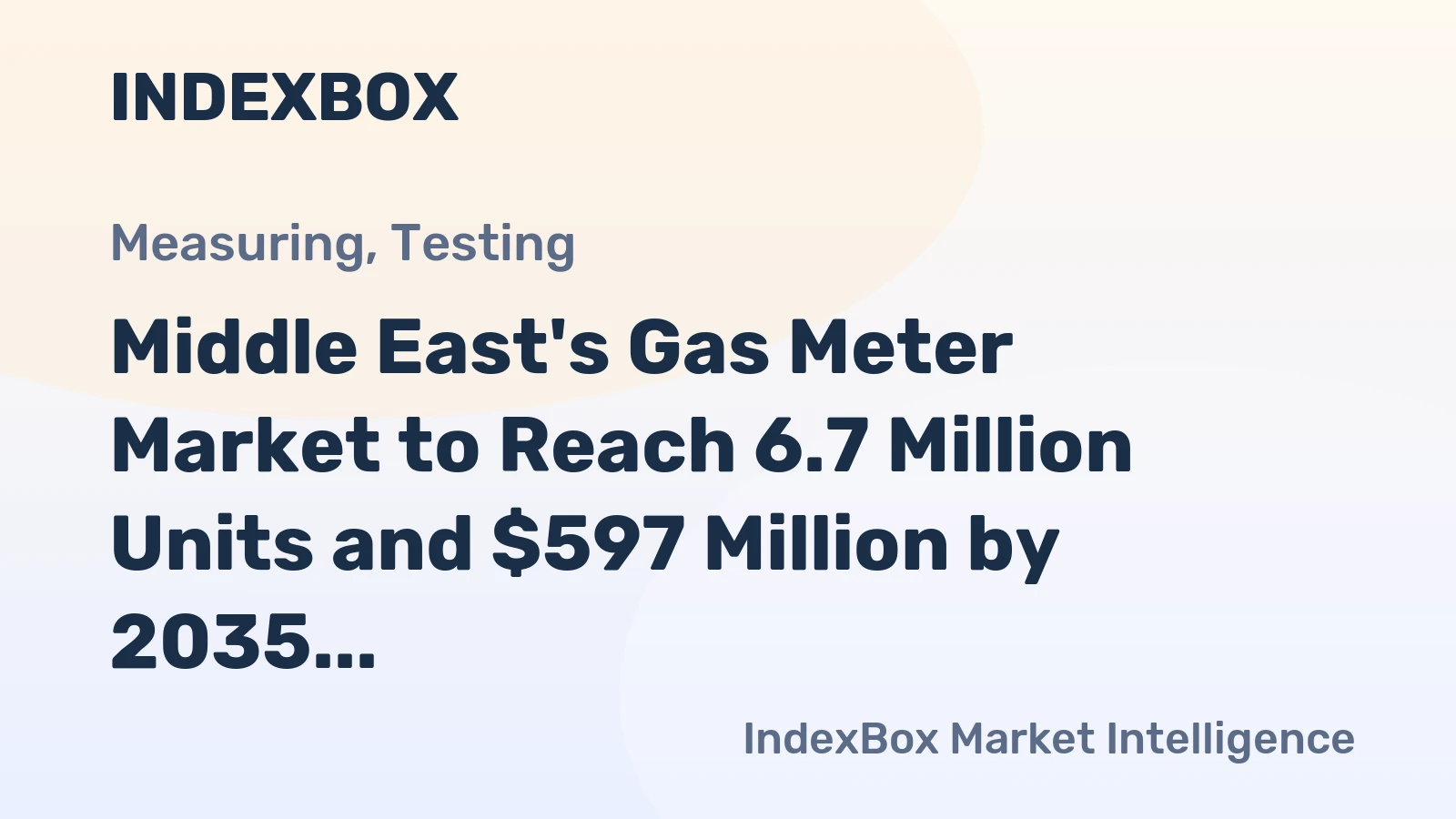 Middle East's Gas Meter Market to Reach 6.7 Million Units and $597 Million by 2035