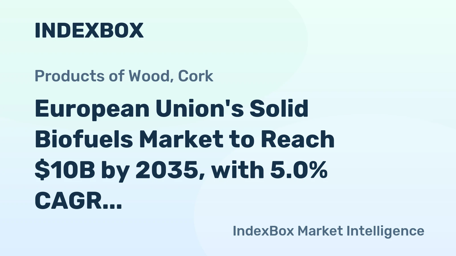 European Union's Solid Biofuels Market to Reach $10B by 2035, with 5.0% CAGR