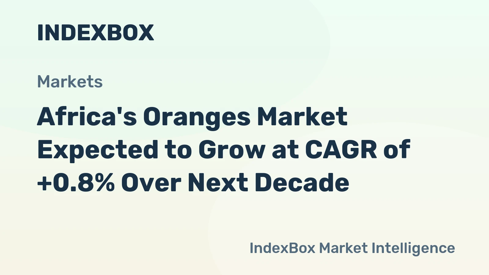 Africa's Oranges Market Expected to Grow at CAGR of +0.8% Over Next Decade