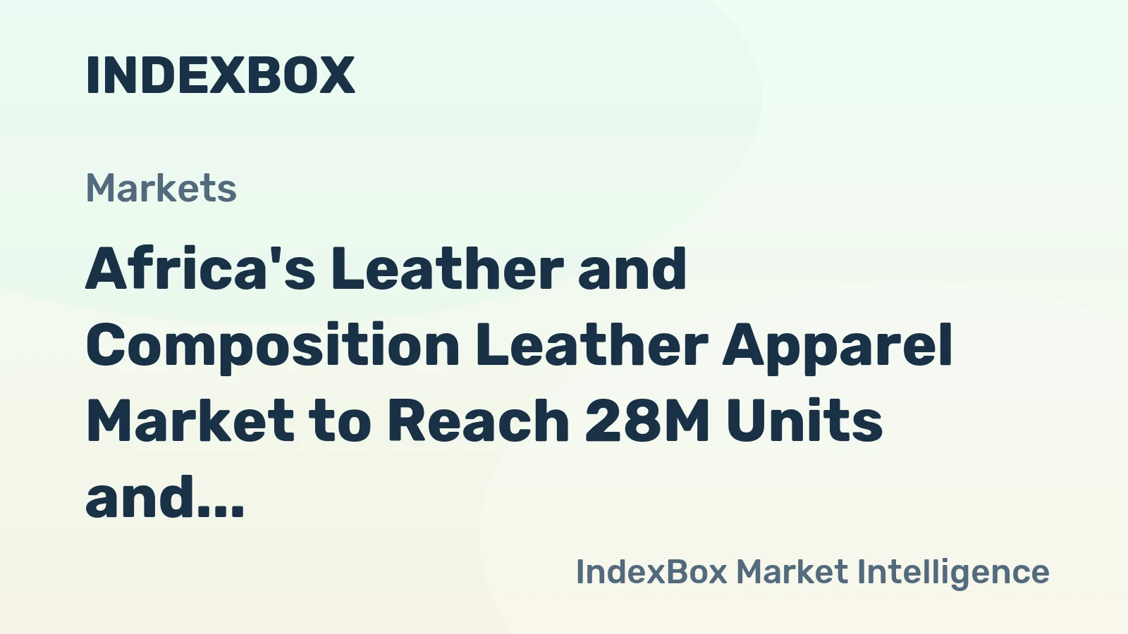 Africa's Leather and Composition Leather Apparel Market to Reach 28M Units and $2.3B by 2035