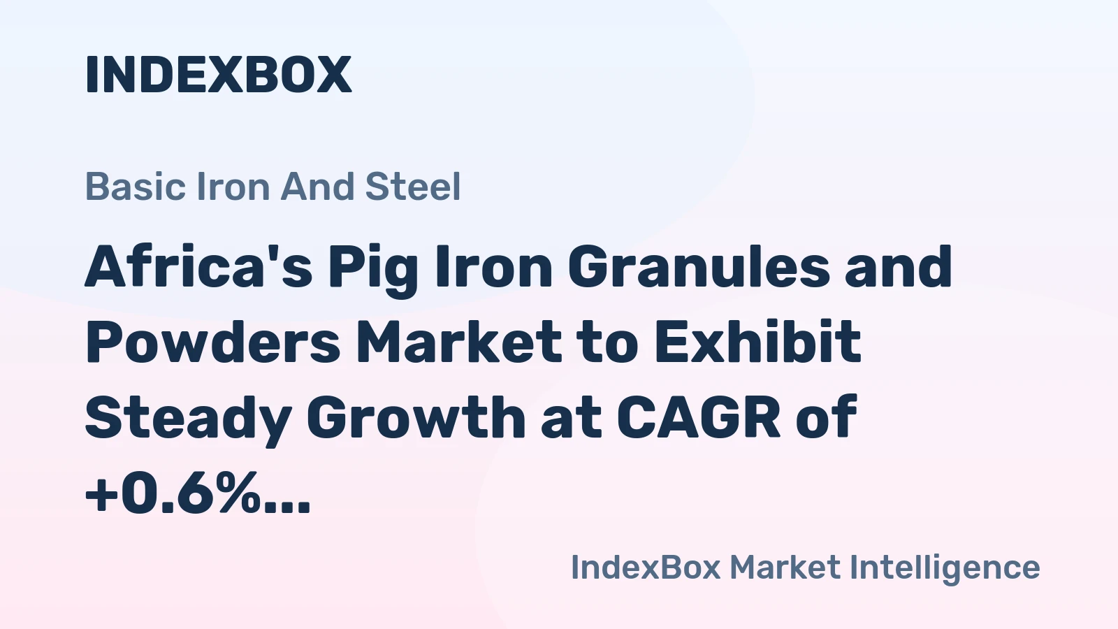 Africa's Pig Iron Granules and Powders Market to Exhibit Steady Growth at CAGR of +0.6% from 2024 to 2035