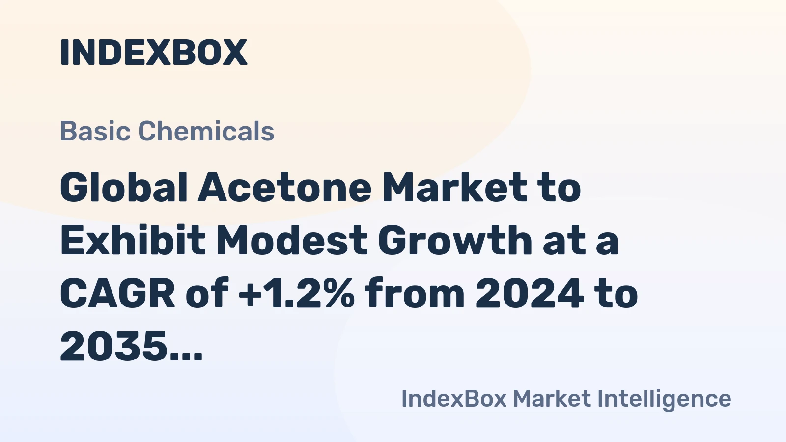 Global Acetone Market to Exhibit Modest Growth at a CAGR of +1.2% from 2024 to 2035