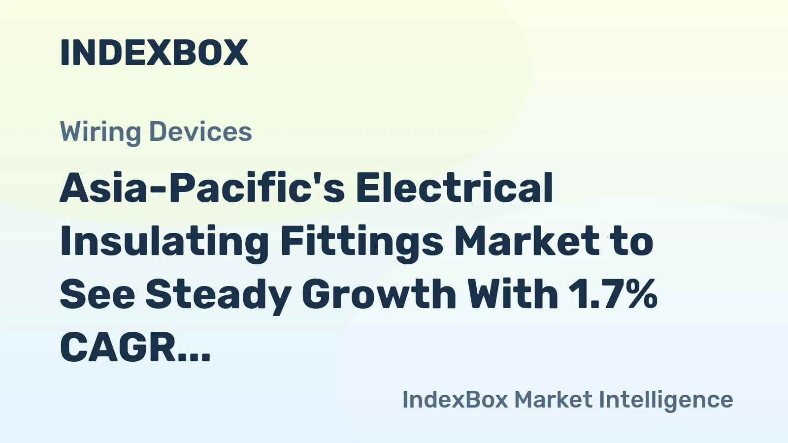 Asia-Pacific's Electrical Insulating Fittings Market to See Steady Growth With 1.7% CAGR Through 2035