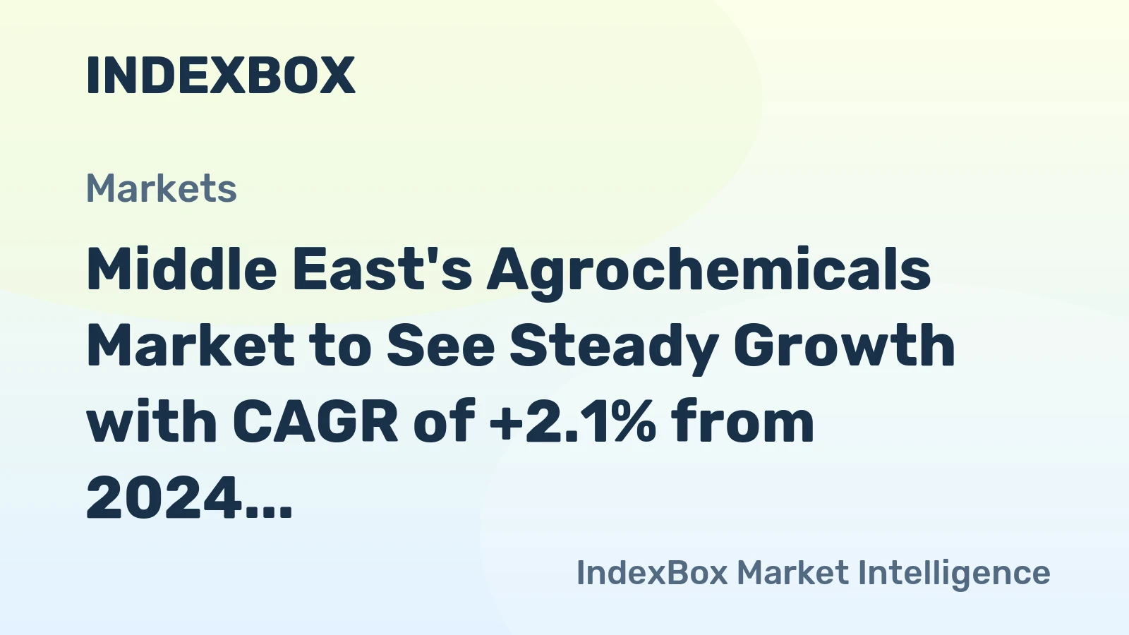 Middle East's Agrochemicals Market to See Steady Growth with CAGR of +2.1% from 2024 to 2035